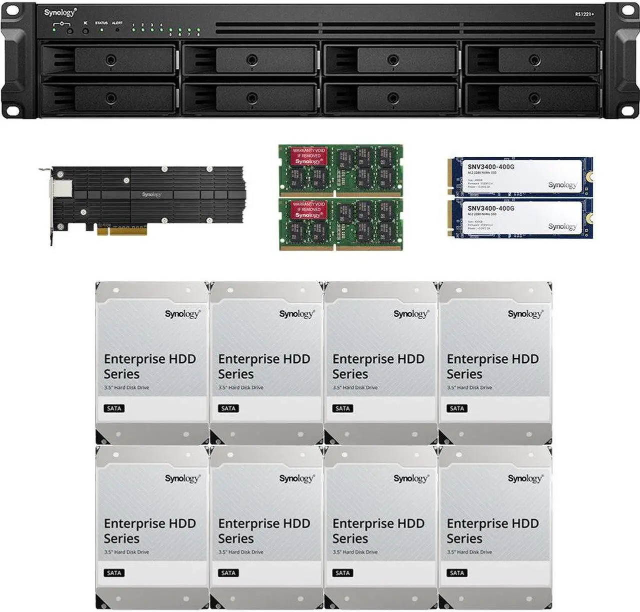 Synology RS1221+ RackStation with 16GB RAM, 800GB (2x400GB) Synology ...