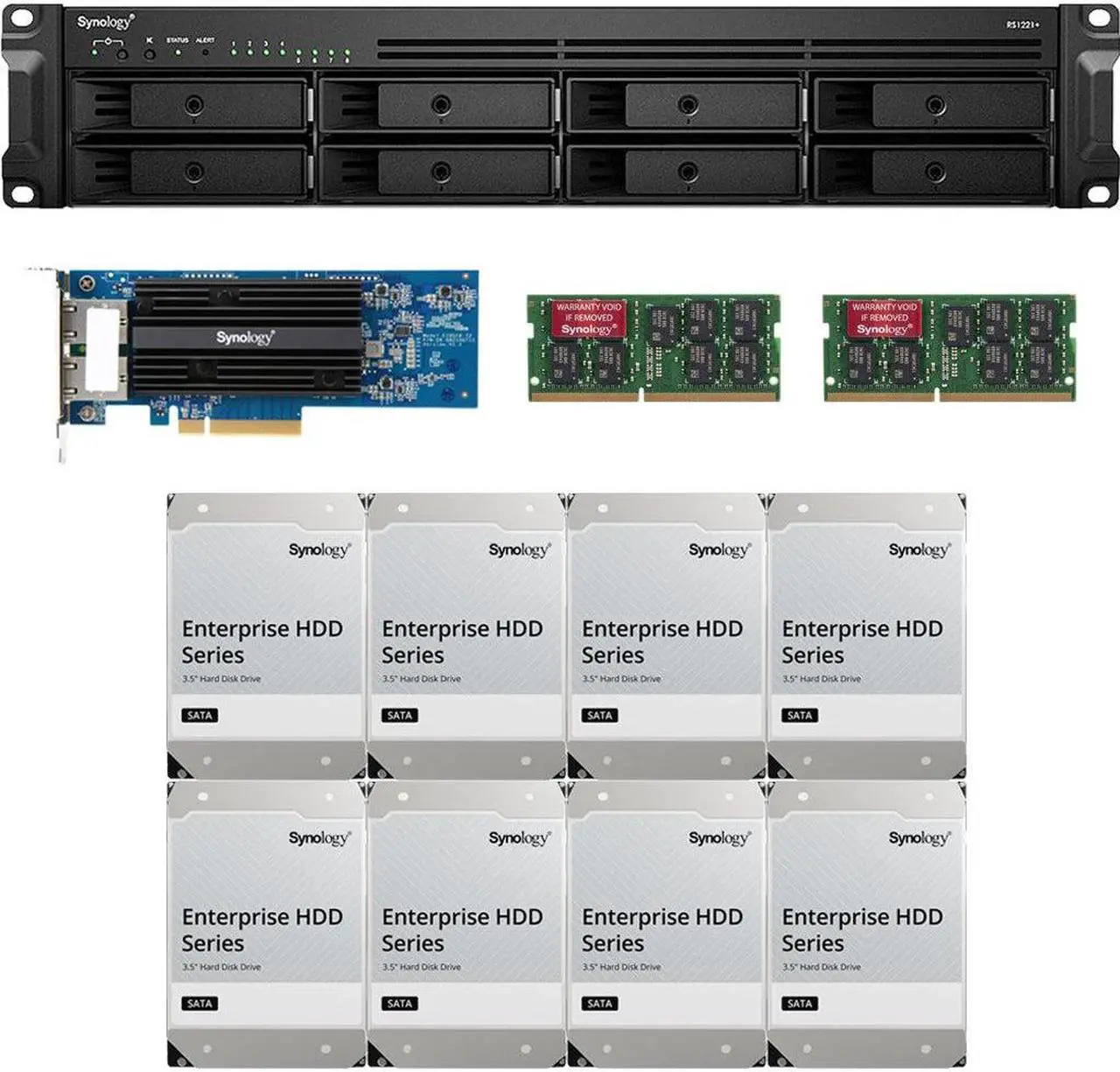 Synology RS1221+ RackStation with 8GB RAM, E10G18-T2 10GbE Adapter and ...