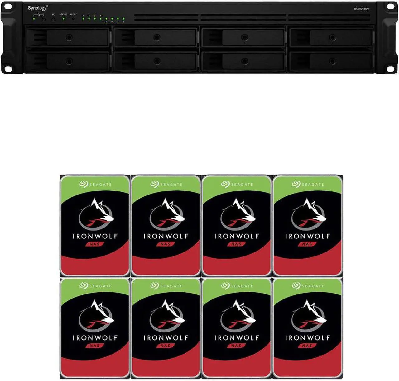 Synology RS1221RP+ RackStation with 4GB RAM and 32TB (8 x 4TB) of ...