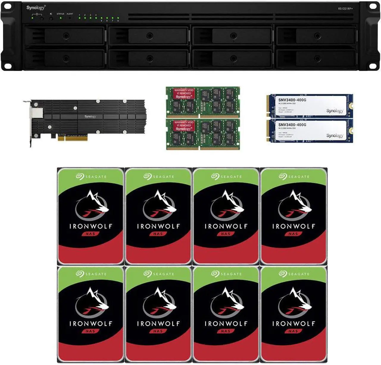 Synology RS1221RP+ RackStation with 32GB RAM, 800GB (2x400GB) Synology ...