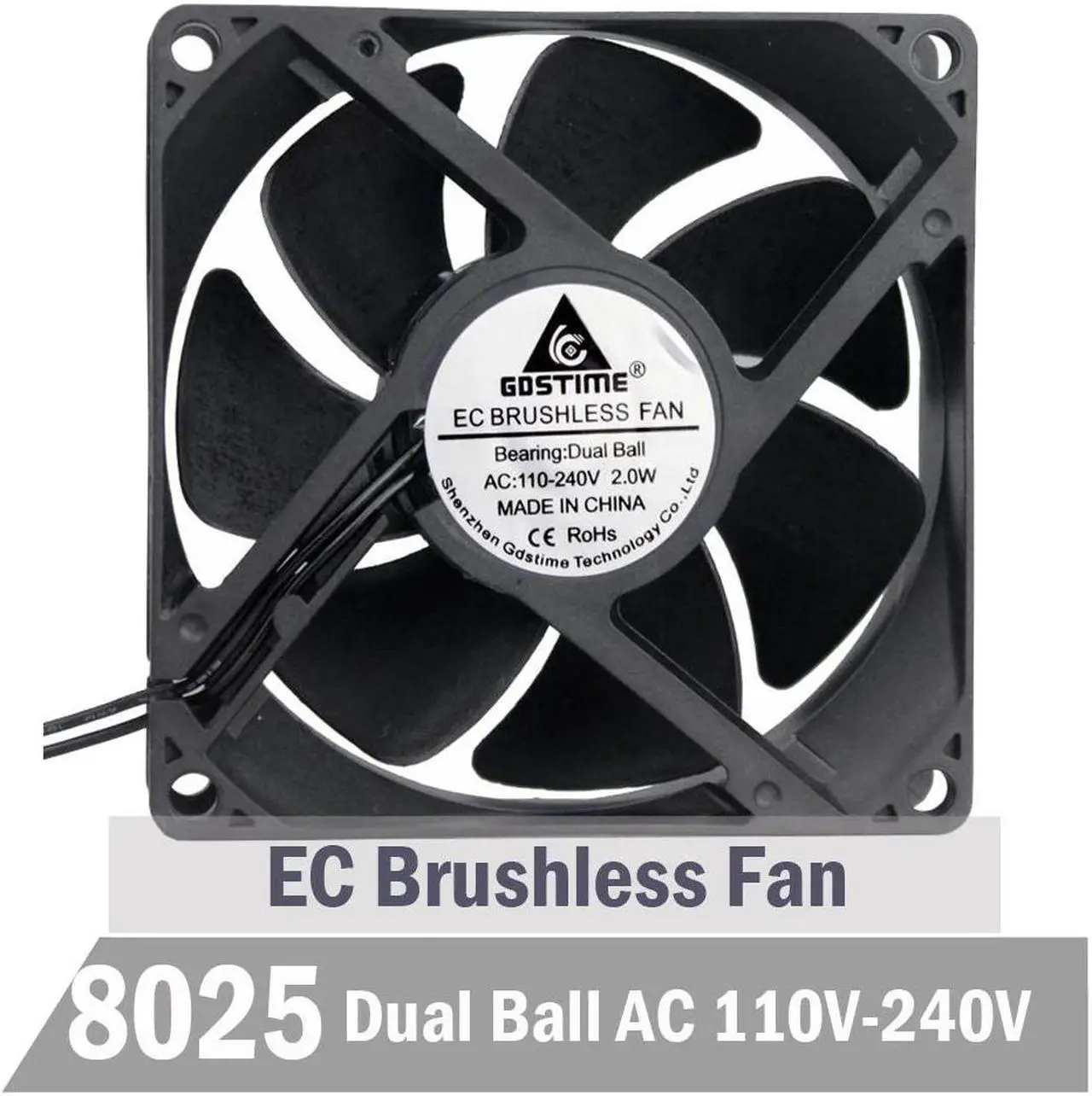 Ball 80mm 8025 EC Fan 8CM 80MM X 80MM X 25MM EC Brushless Cooling Fan 110V 115V 120V 220V 240V ...