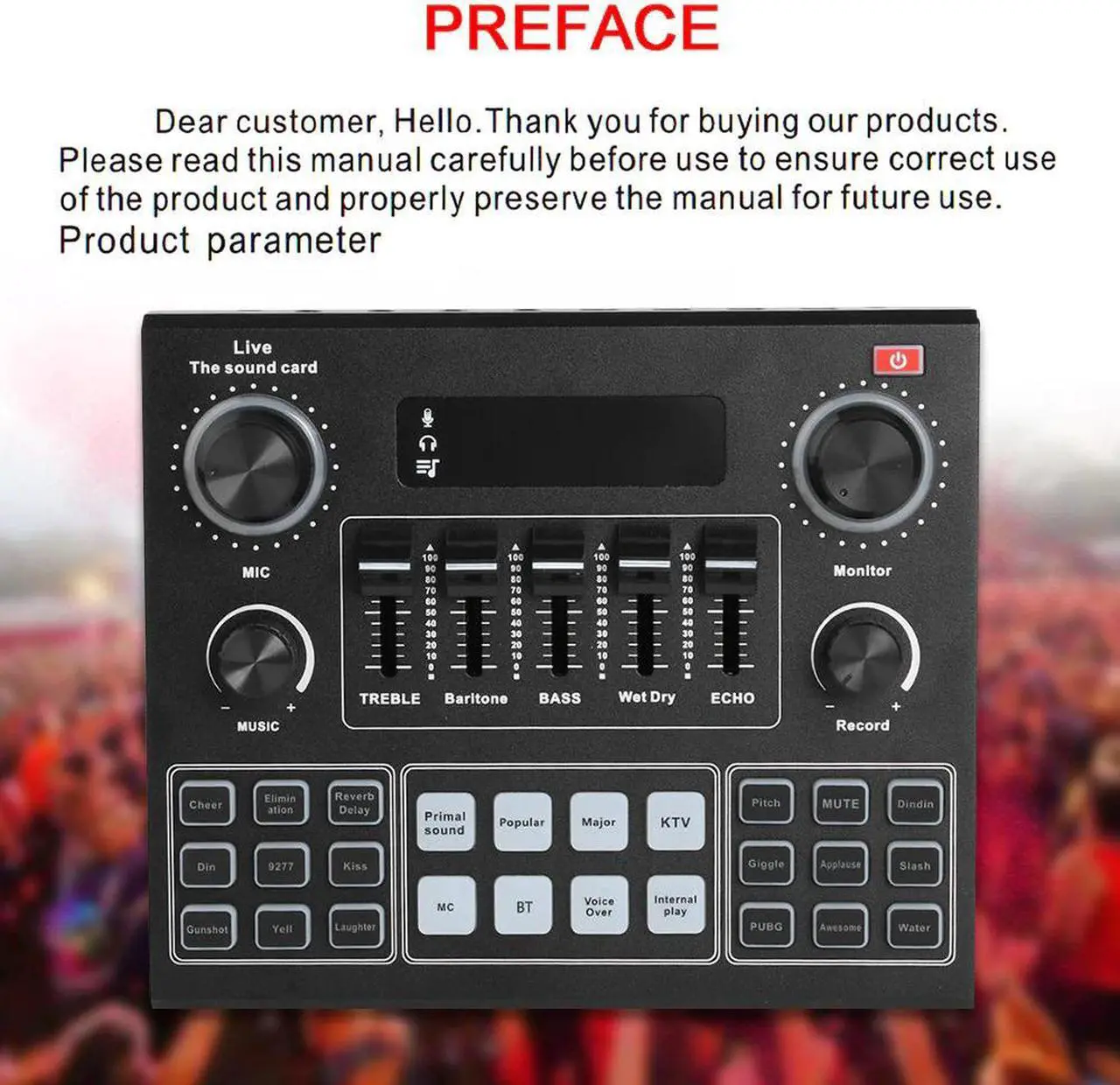 V9 Audio Studio Sound Card 3.5mm Microphone Headset Live Broadcast ...