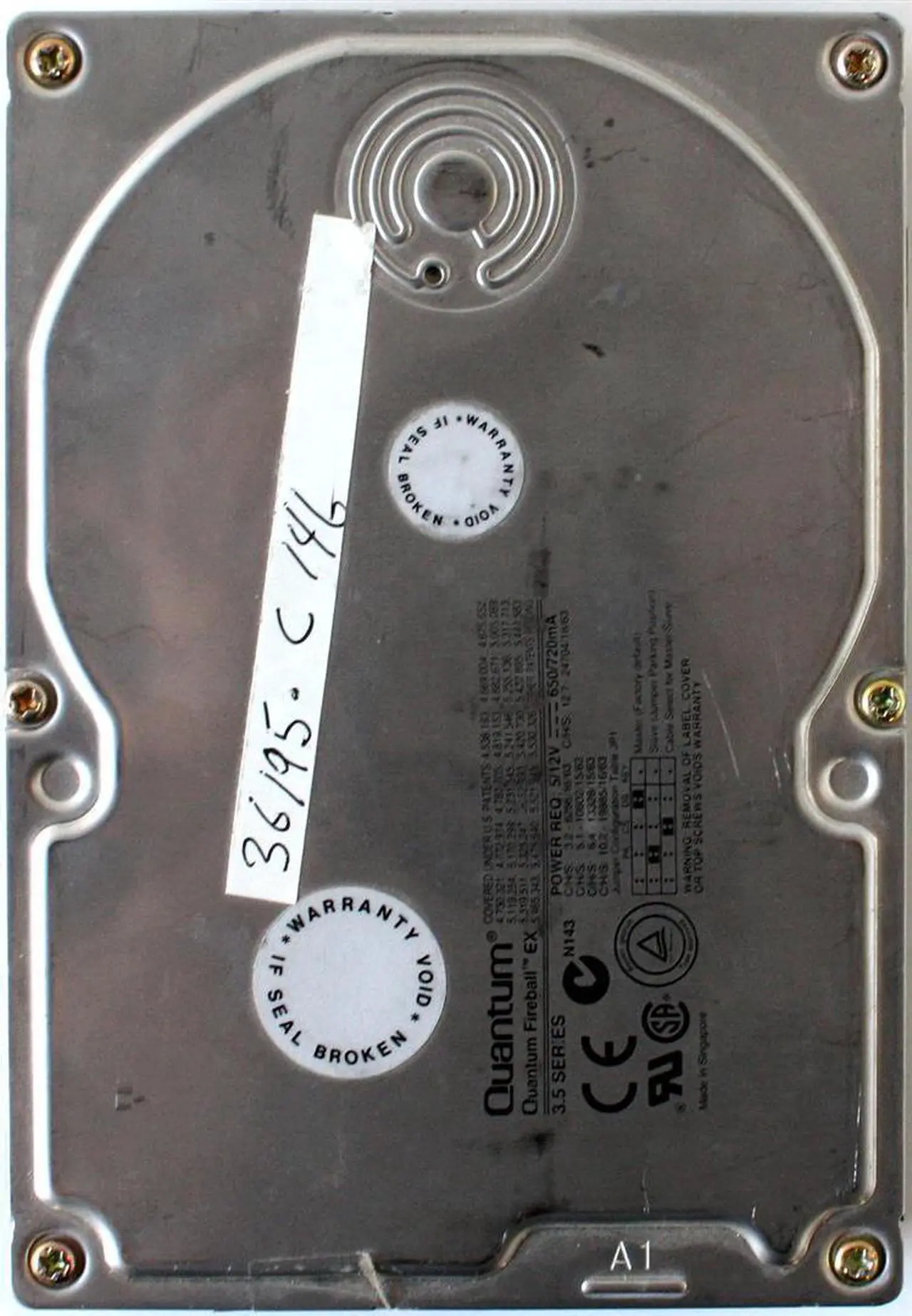 Refurbished: HDD 3.2GB, QUANTUM FIREBALL EX 3.2AT P/N EX32A013 REV 01-C ...