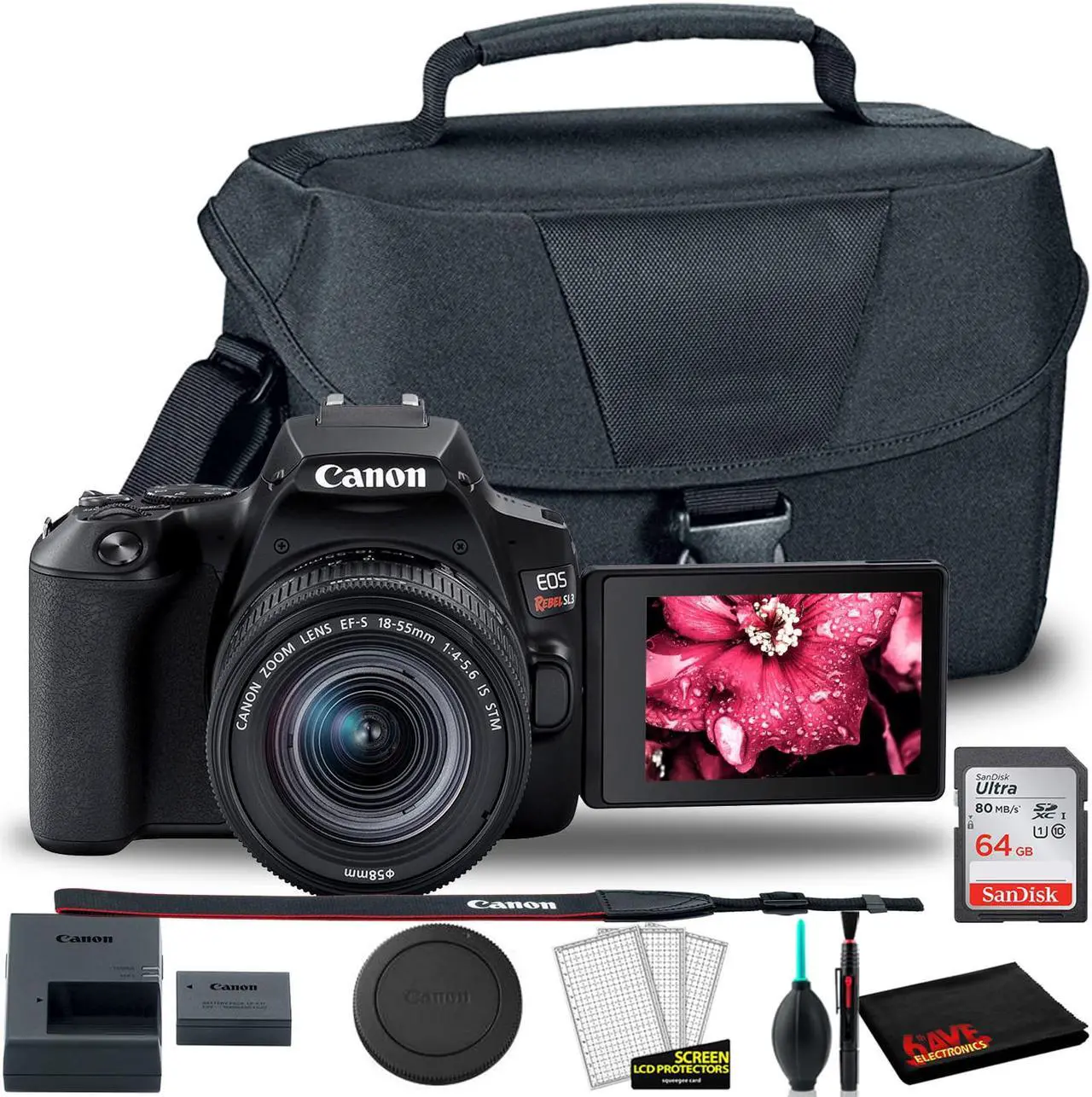 Canon EOS R7 Mirrorless Camera + 64GB TOUGH SD Card + Bag Base Bundle ...