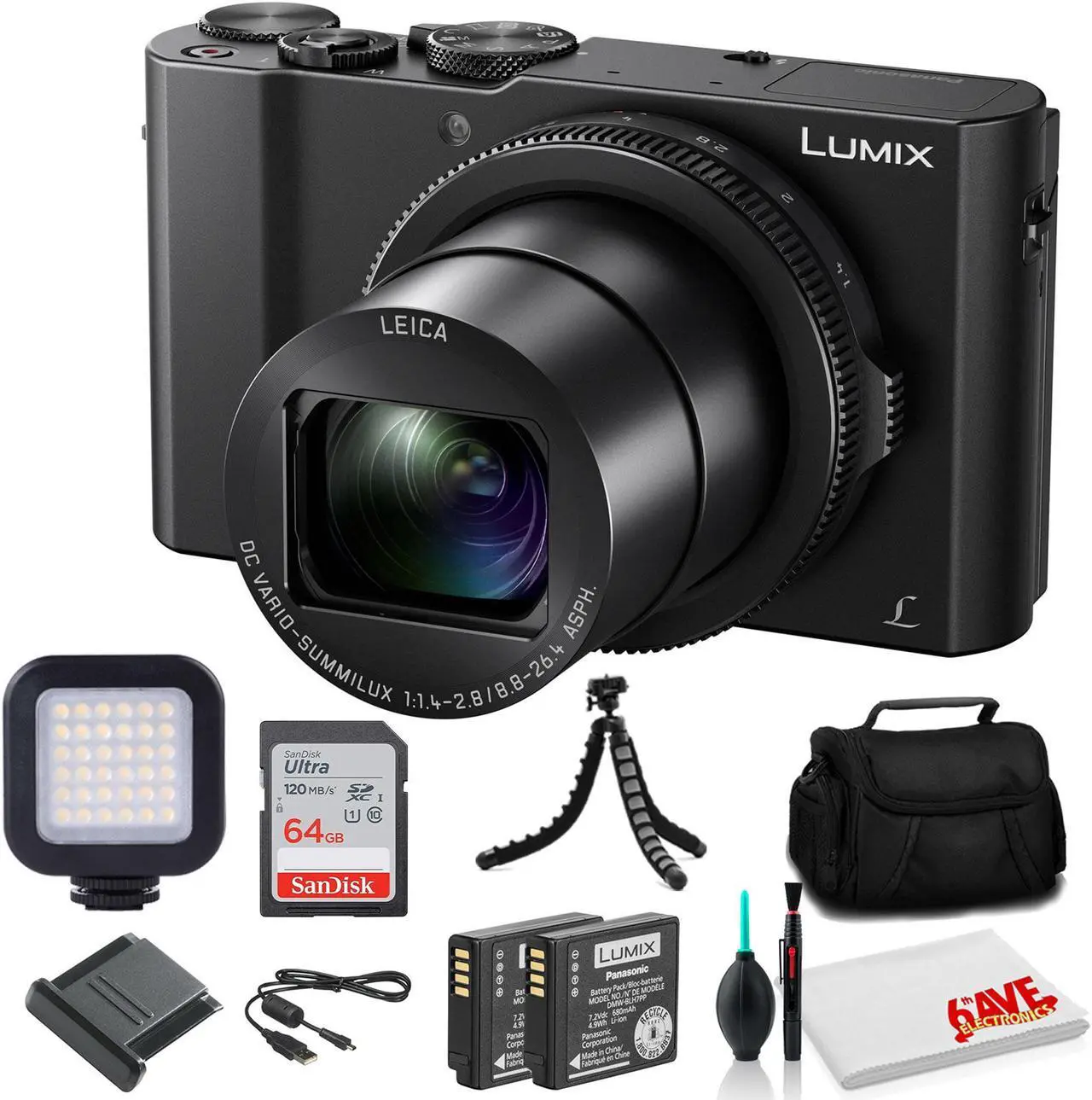 Panasonic Lumix DMC-LX10 Digital Camera (DMC-LX10K) Pro Bundle - Newegg.com
