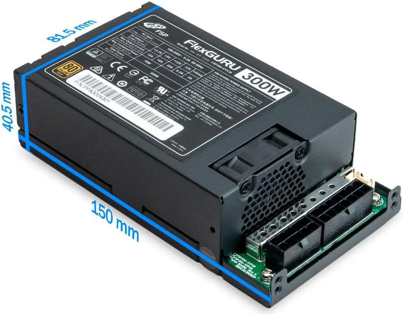 FSP FlexGURU Power Supply, Flex ATX 300W, 80 Plus Gold, Full Modular ...