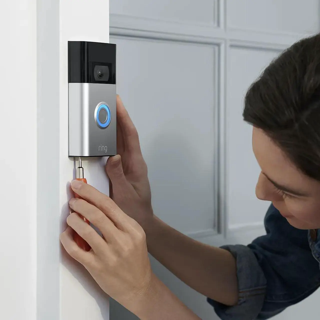 Ring Video Doorbell - 1080p HD video - 2nd Gen – Satin Nickel ...