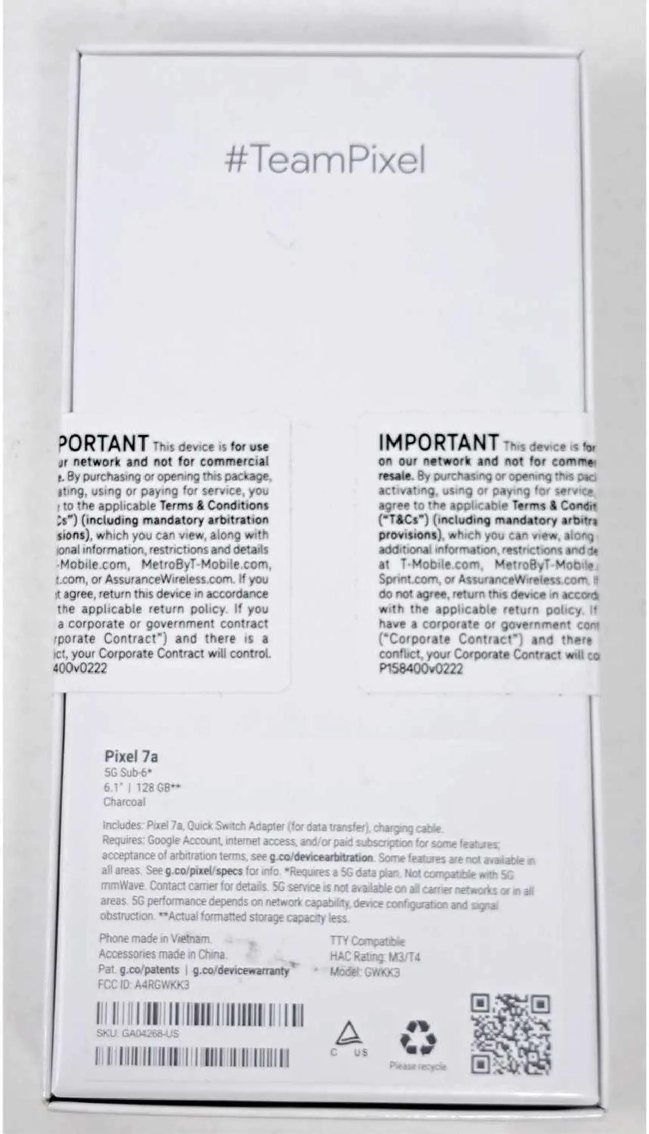 Google Pixel 7a 5G 128GB GWKK3 Unlocked 6.1 in 8GB RAM Smartphone ...