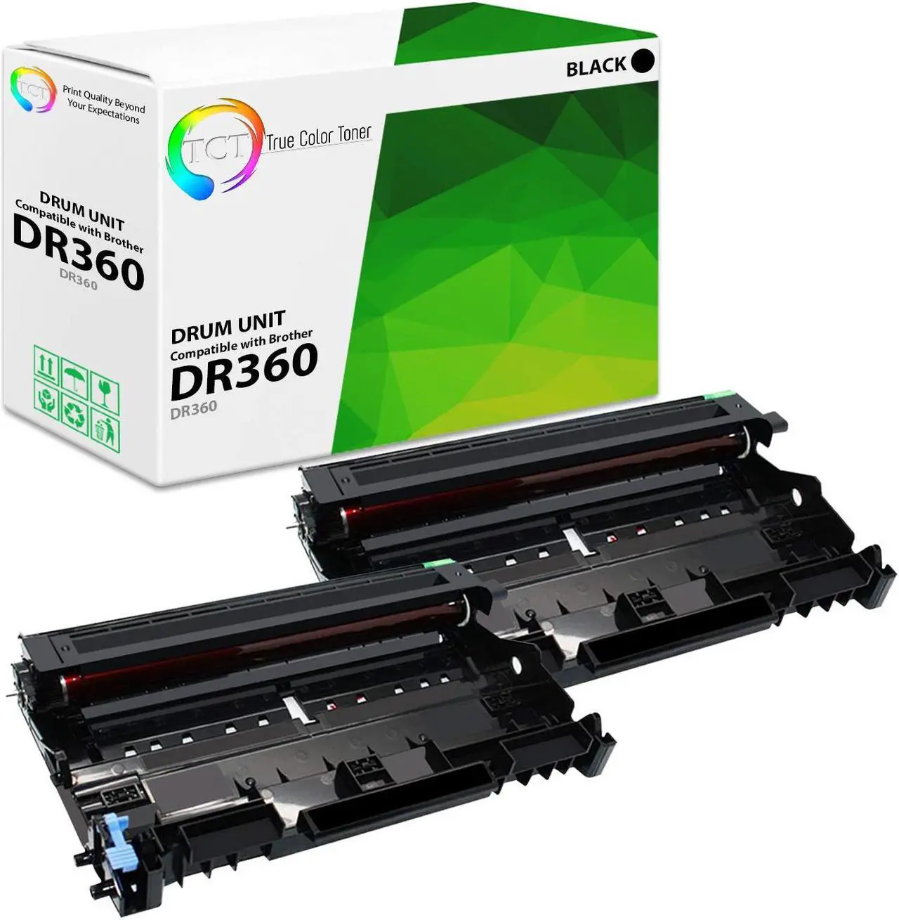 True Color Toner DR360 Drum Unit 2 Pack - Premium Compatible Replacement for Brother DR-360 ...