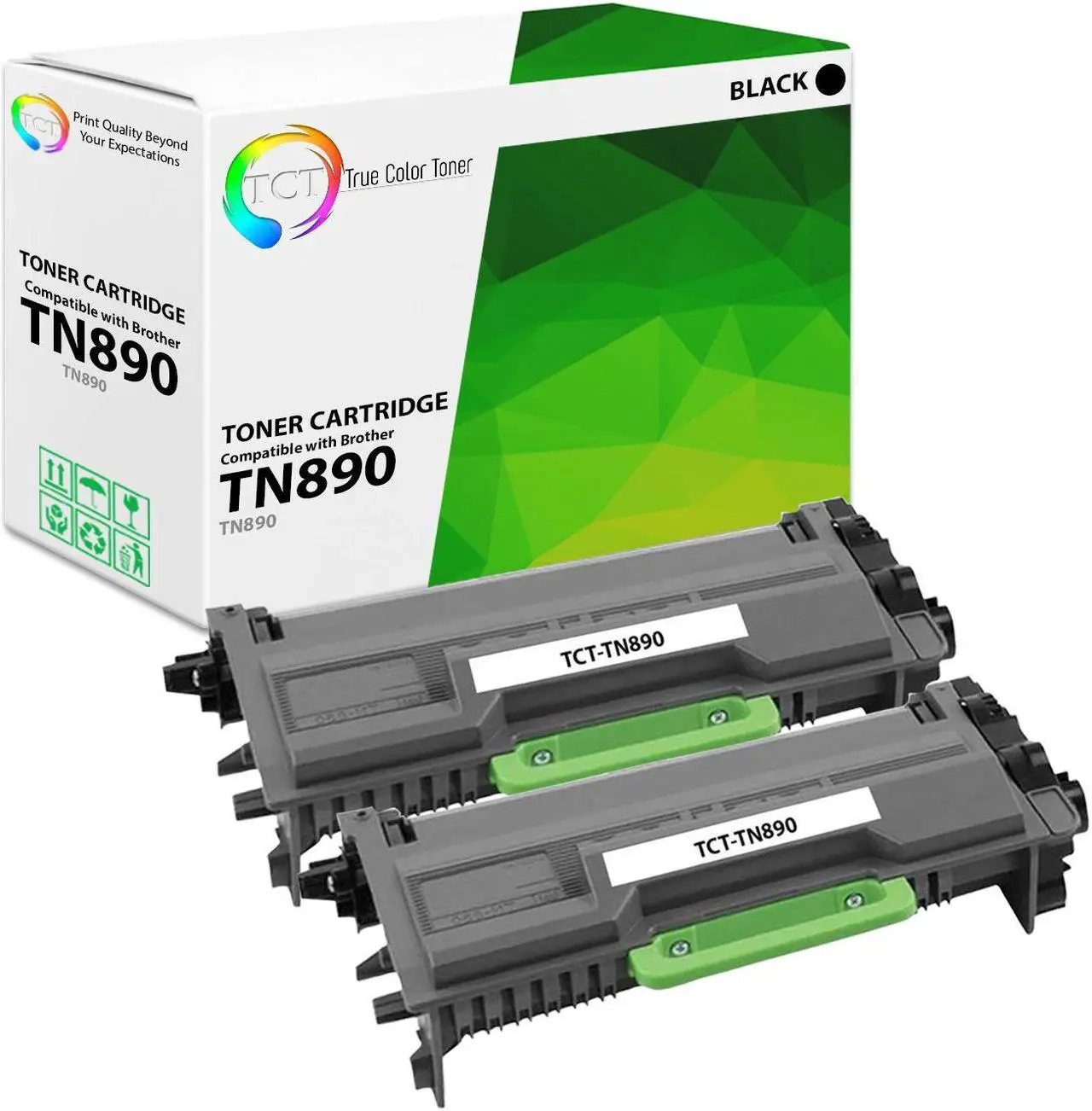 TCT TN890 Toner Cartridge 2 Pack - Premium Compatible Replacement for ...