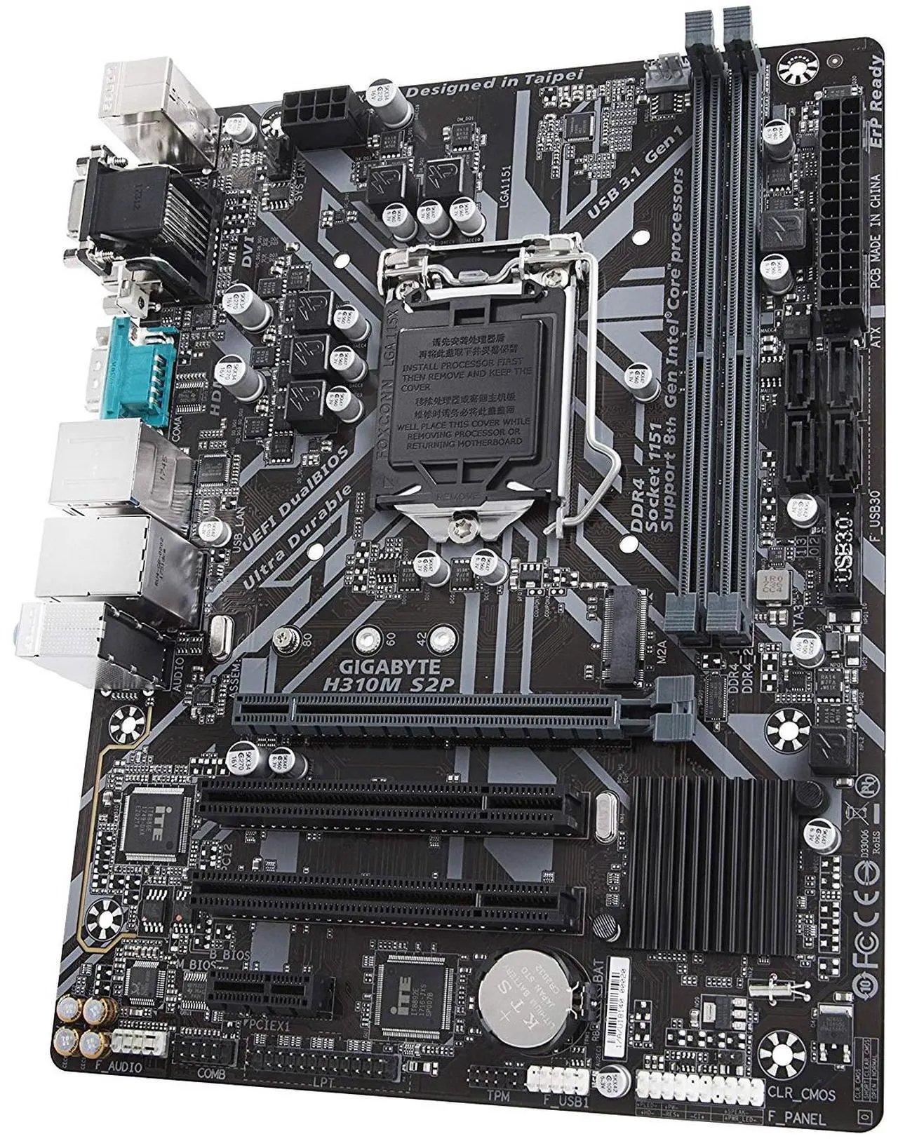 Refurbished: GIGABYTE H310M S2P LGA 1151 (300 Series) Intel H310 HDMI SATA 6Gb/s USB 3.1 Micro ...