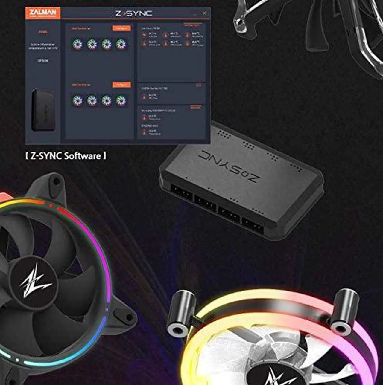 Zalman Z SYNC, ARGB Controller for Computer/PC ARGB Fans and Other RGB ...