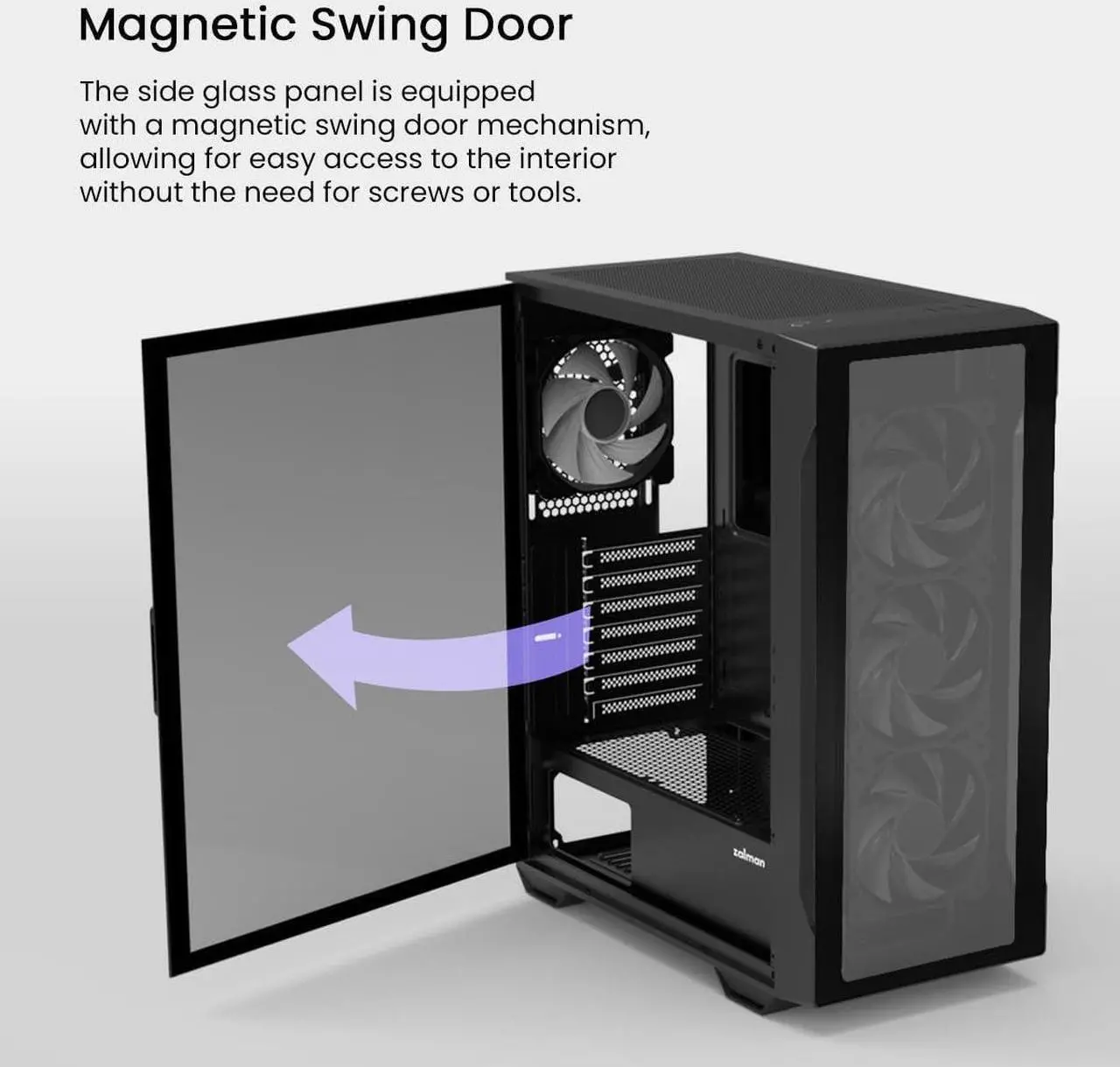 Zalman i3 NEO TG ATX Gaming PC Case, Includes 4 x 120mm Infinity Mirror ...