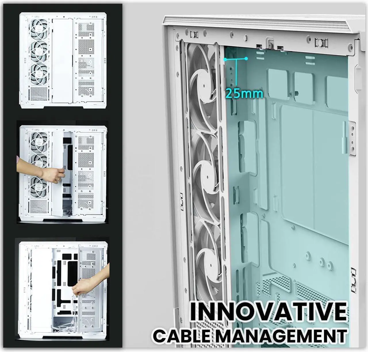 Zalman Case Cooler PSU Combo - Zalman P50 White Panoramic ATX Mid-Tower ...