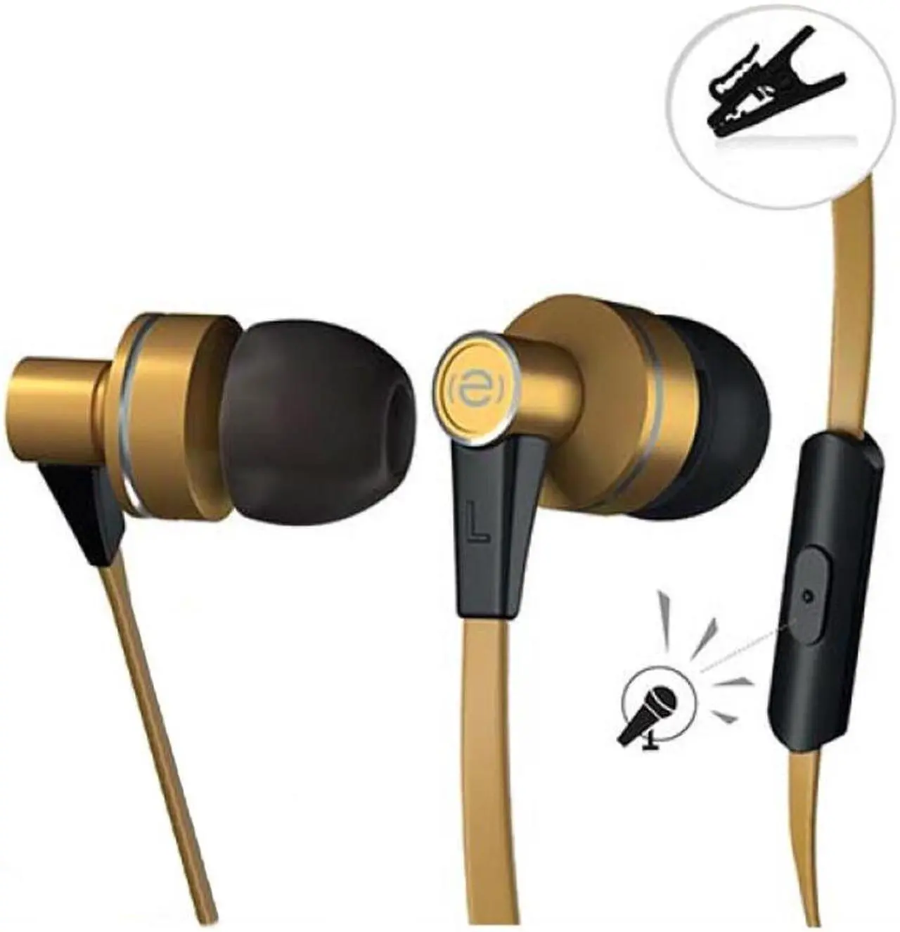 Escape Platinum EHP092 Hands-free Metal Earphones with Microphone Gold ...