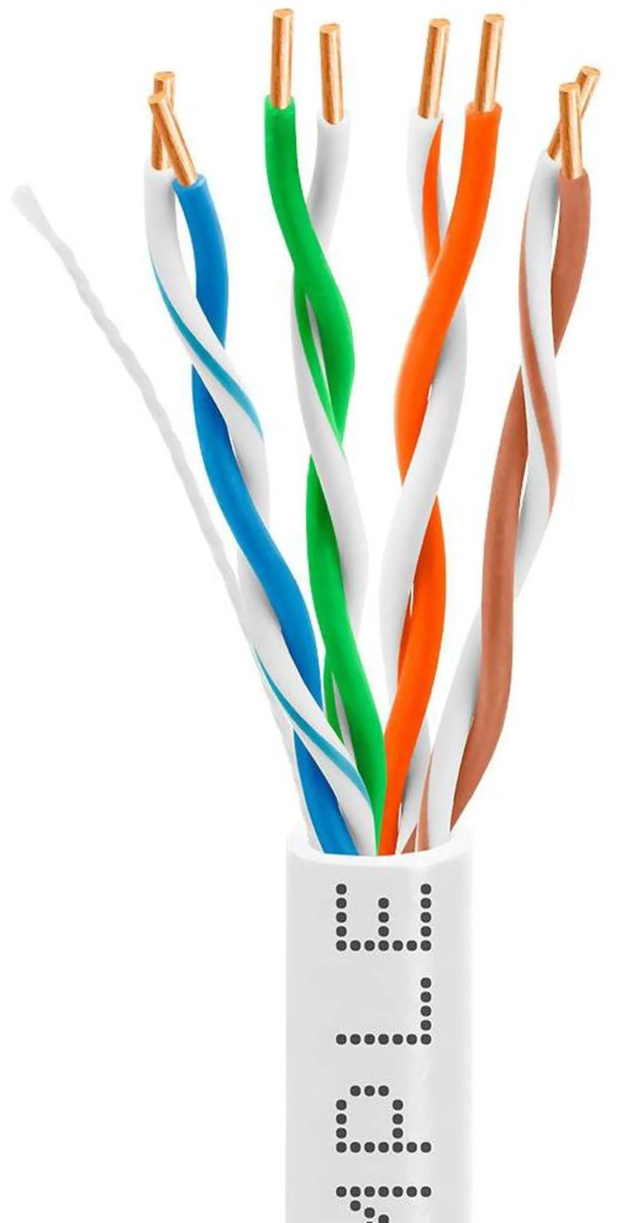 Cmple - Cat5e Plenum Cable 1000ft, CMP, White 350MHz Gigabit Ethernet ...