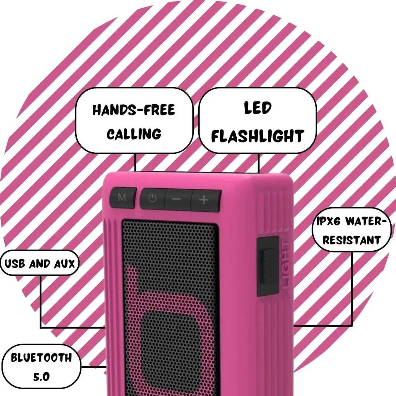 Bumpboxx Retro Pager Beeper Portable Bluetooth Speaker - Pink - Newegg.com