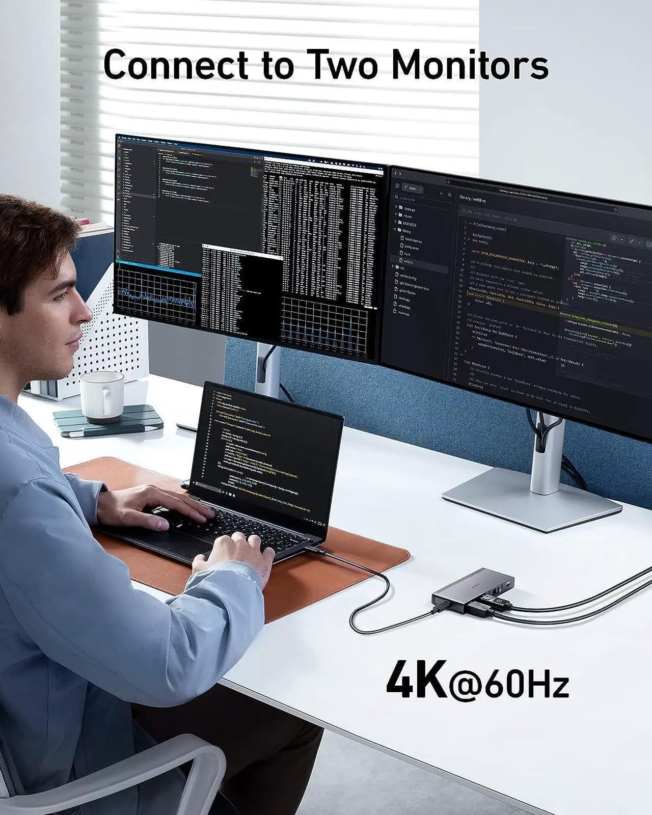 Anker USB C Hub, 556 USB-C Hub (USB4, 8-in-1) with 1.6ft USB4 Cable, 10 Gbps USB-C and USB-A ...