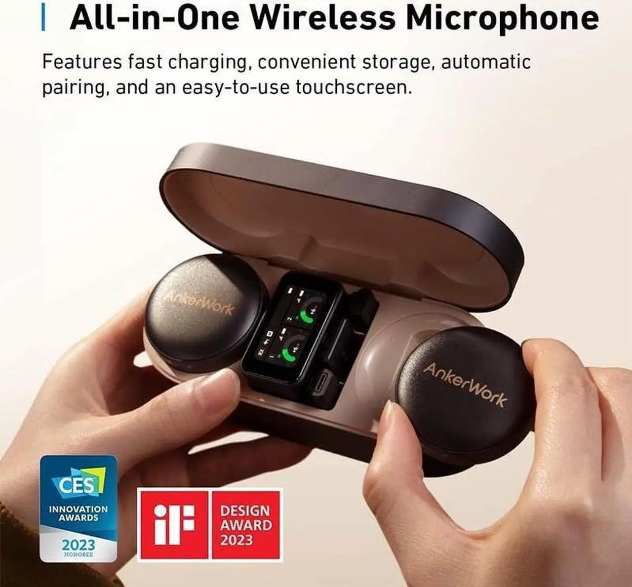 AnkerWork M650 Wireless Lavalier Microphone, Pro Noise Cancellation ...