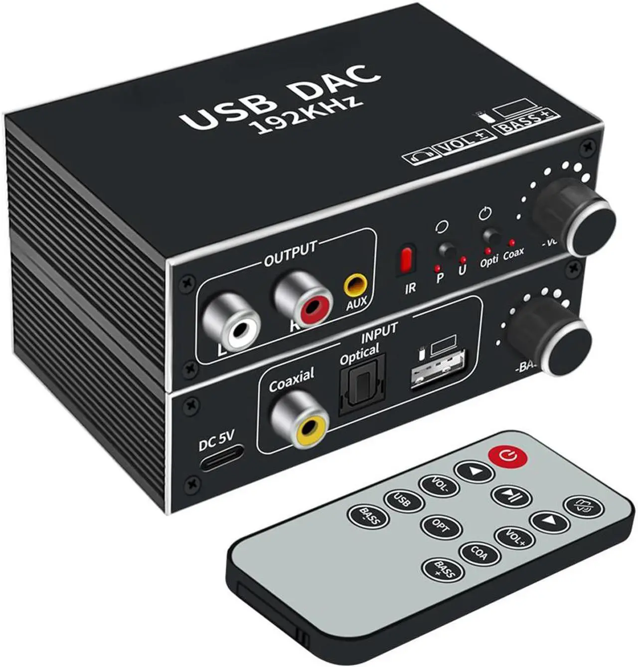 LUOM Digital to Analog Converter DAC Supports Volume Control,Optical to ...