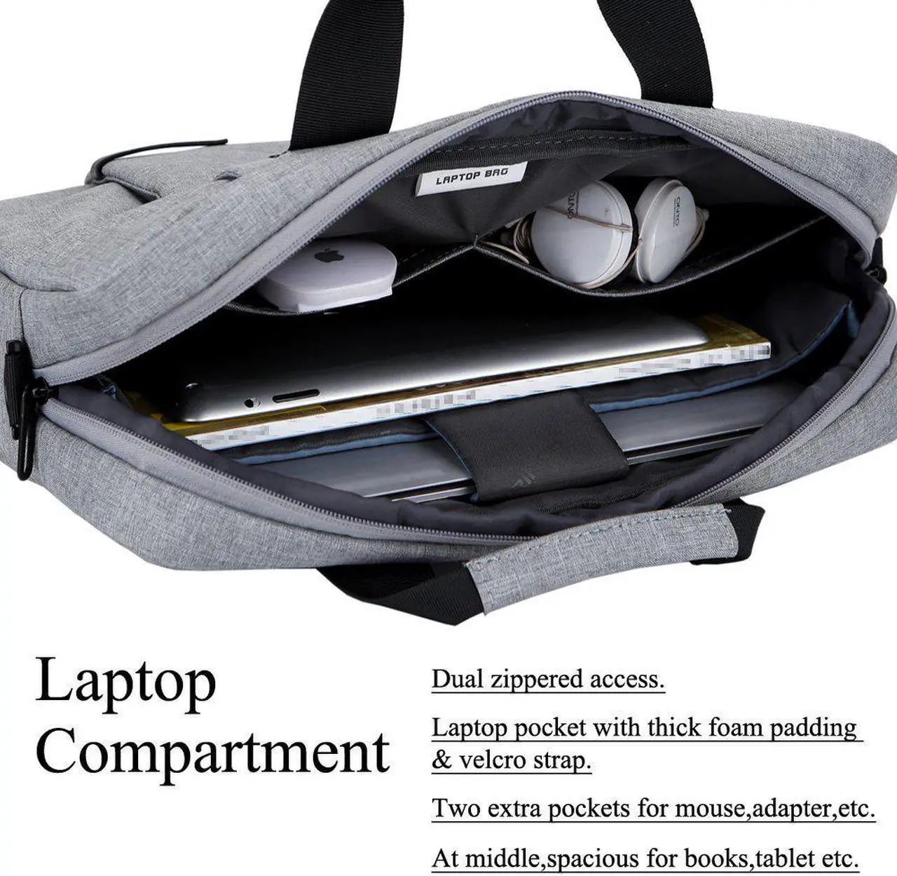 BRINCH Laptop Bag 14.6 Inch, Stylish Fabric Laptop Messenger Shoulder ...