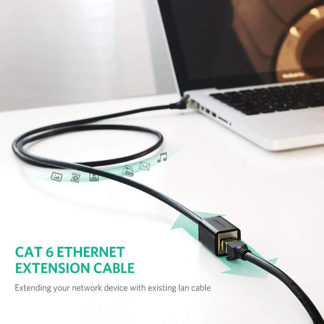 LUOM Ethernet Extension Cable, Cat 6 Ethernet Extender Cable Adapter ...