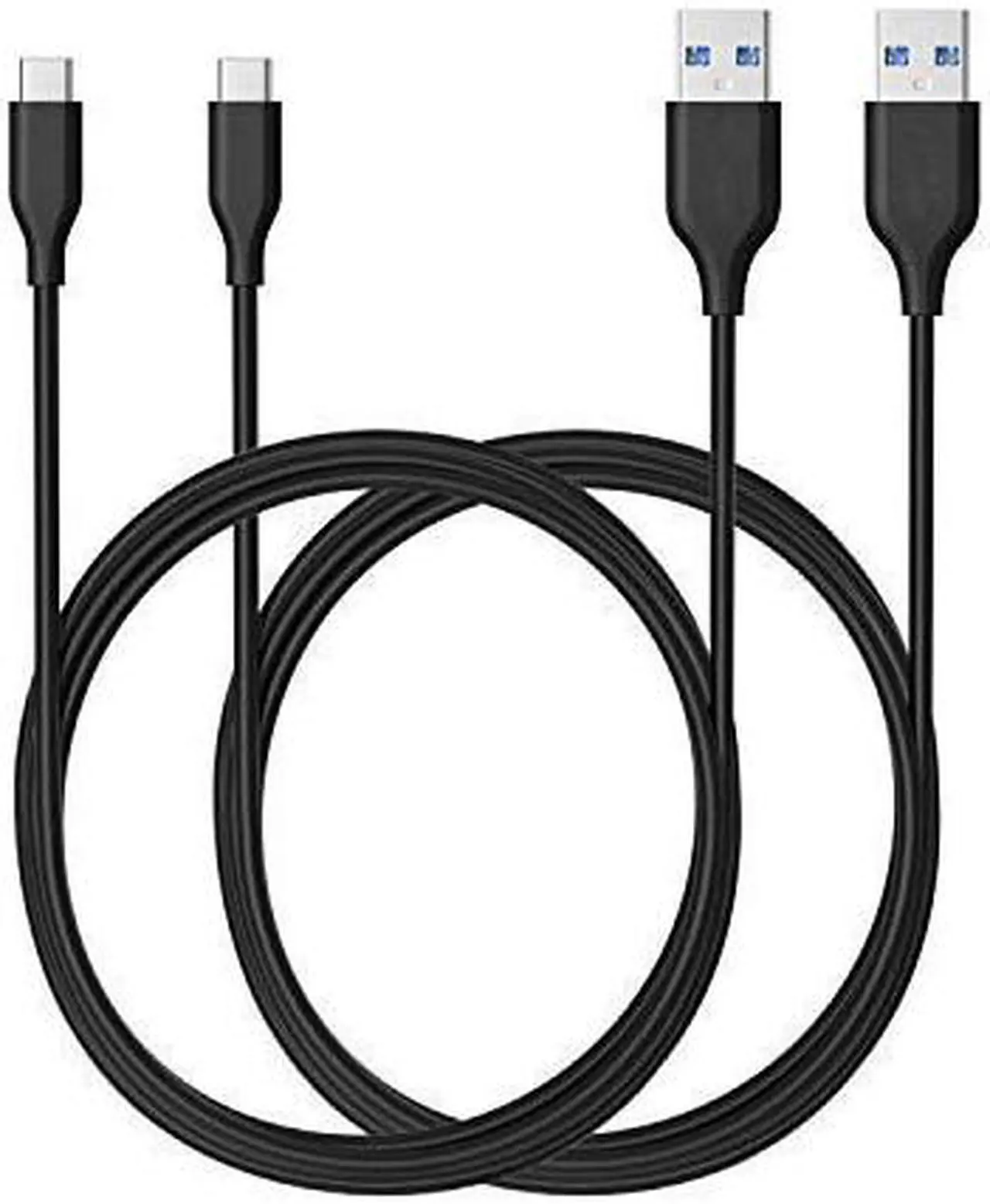 LUOM Powerline USB-C to USB 3.0 Cable (2Pack, 3ft) with 56k Ohm Pull-up ...