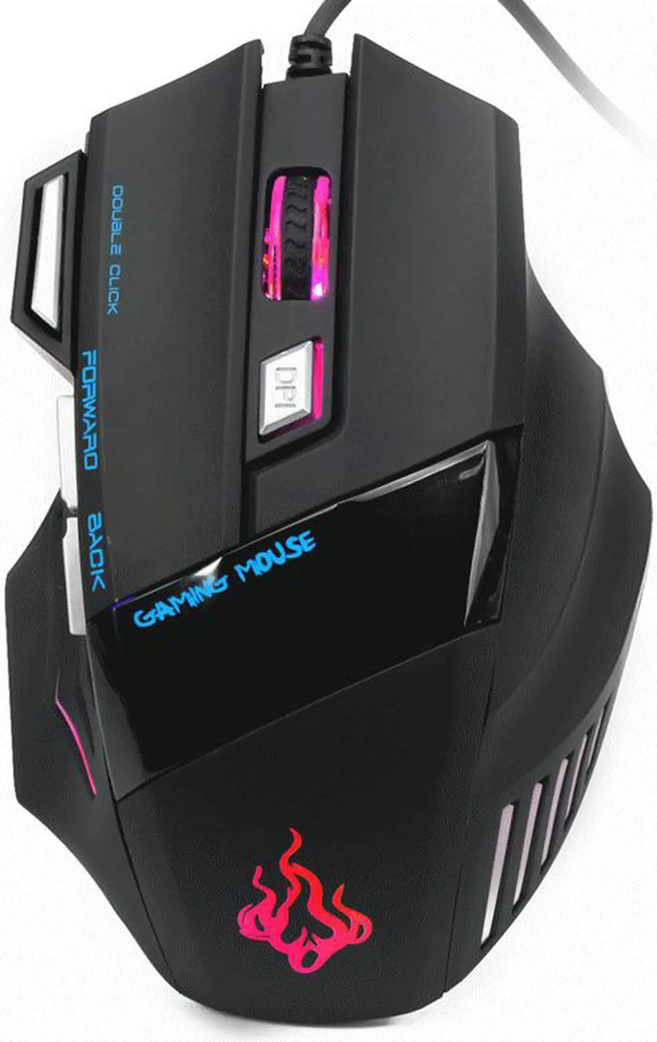 HXSJ A908 5500 DPI 7 Buttons Colorful Light Emitting Professional Optical Mechanical Wired ...