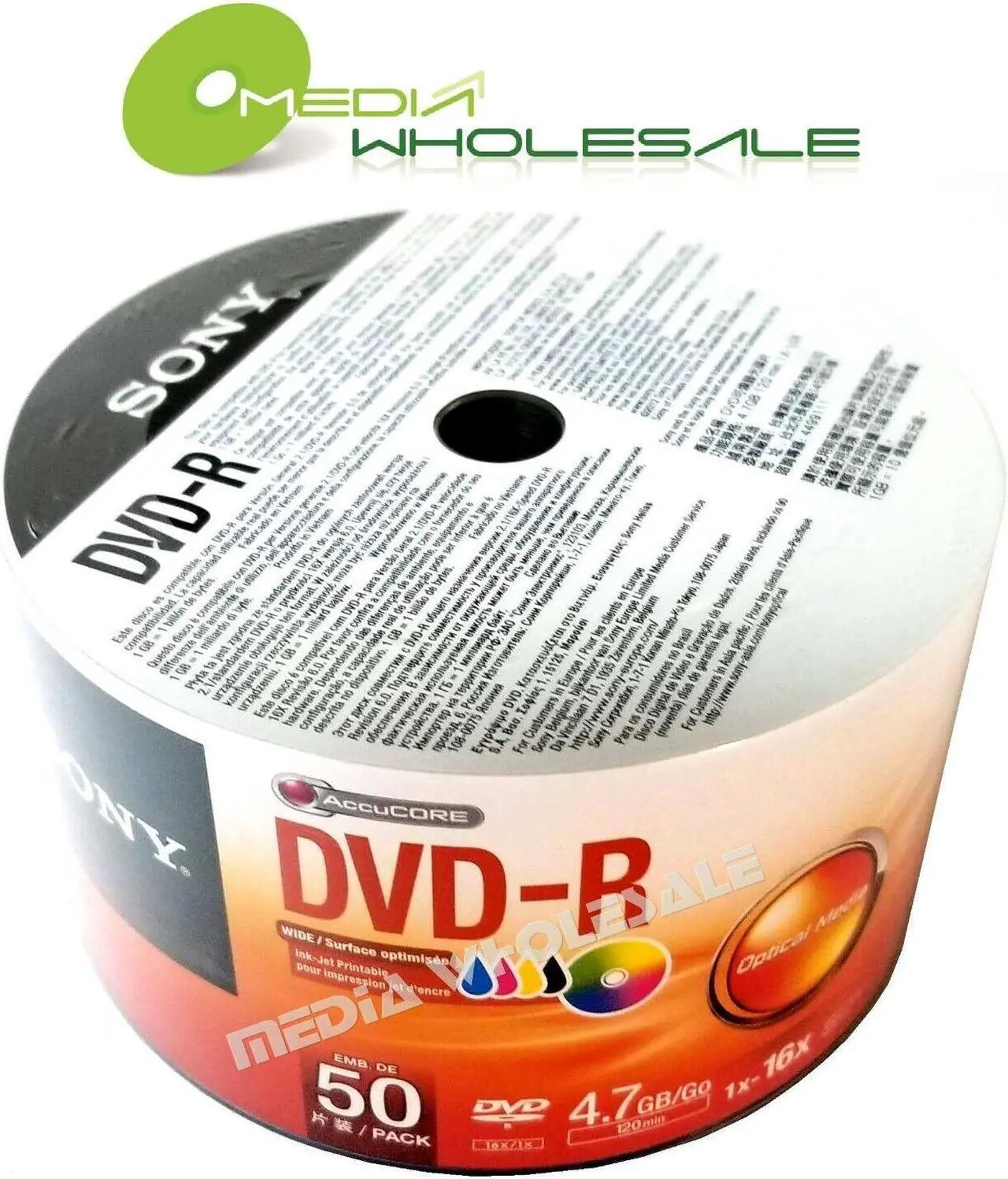 BRAND 50 SONY 16X Blank DVD-R DVDR White Inkjet Hub Printable 4.7GB Disc - Newegg.com