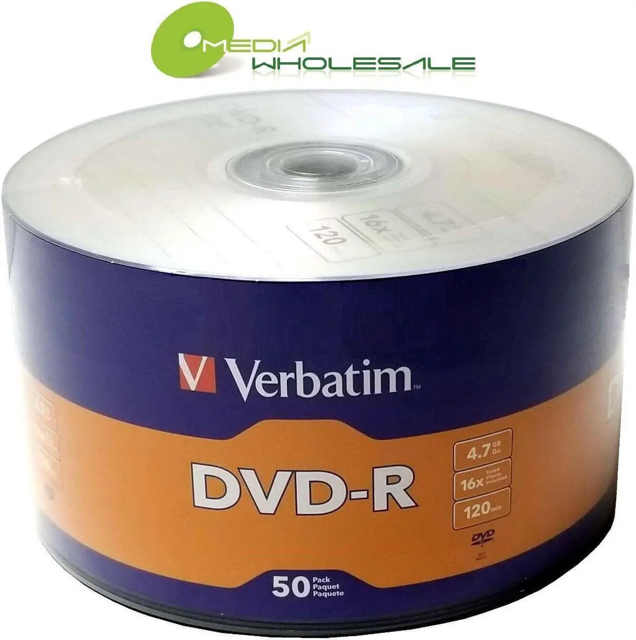 600 VERBATIM Blank 16X DVD-R DVDR Branded Logo 4.7GB Media Disc FACTORY ...