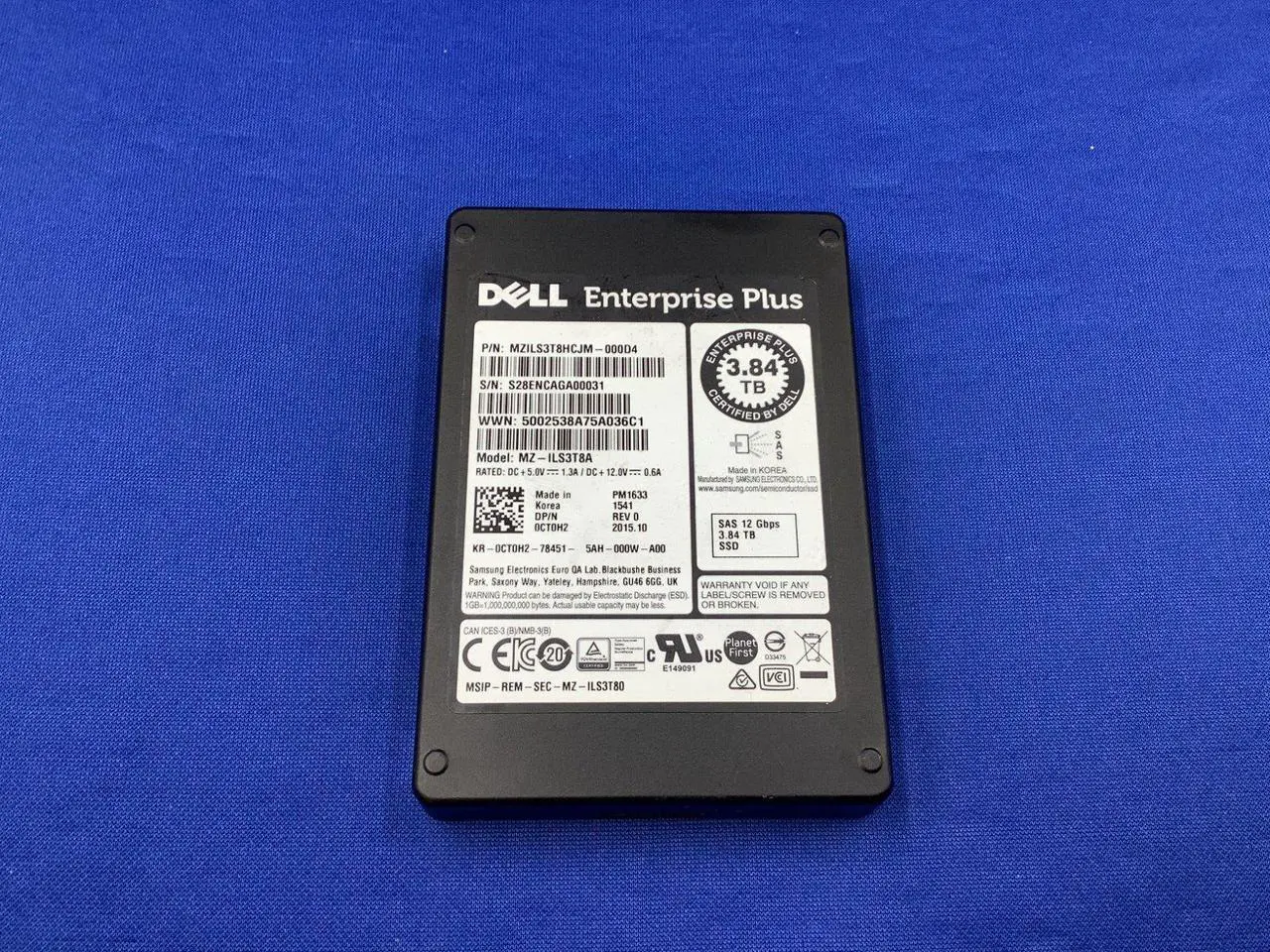 Used - Acceptable: (NOT FOR HOME PC!) CT0H2 Dell Enterprise Plus 3.84TB ...