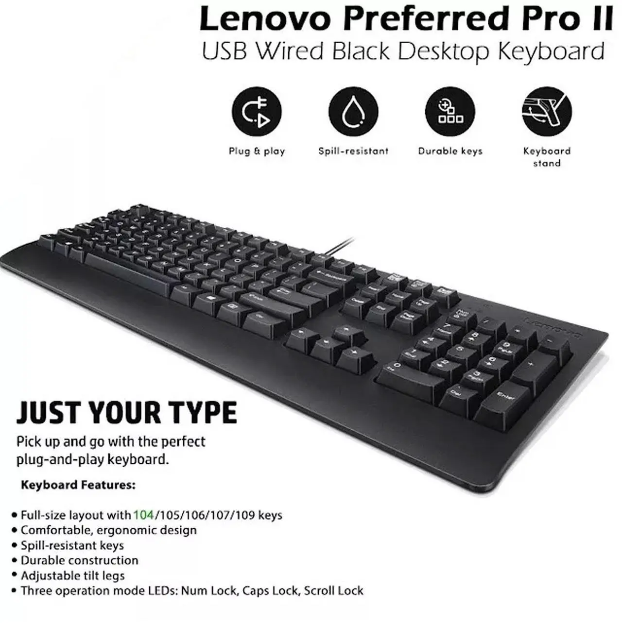 Lot of 10 Lenovo 00XH688 Traditional Preferred Pro II Black USB ...