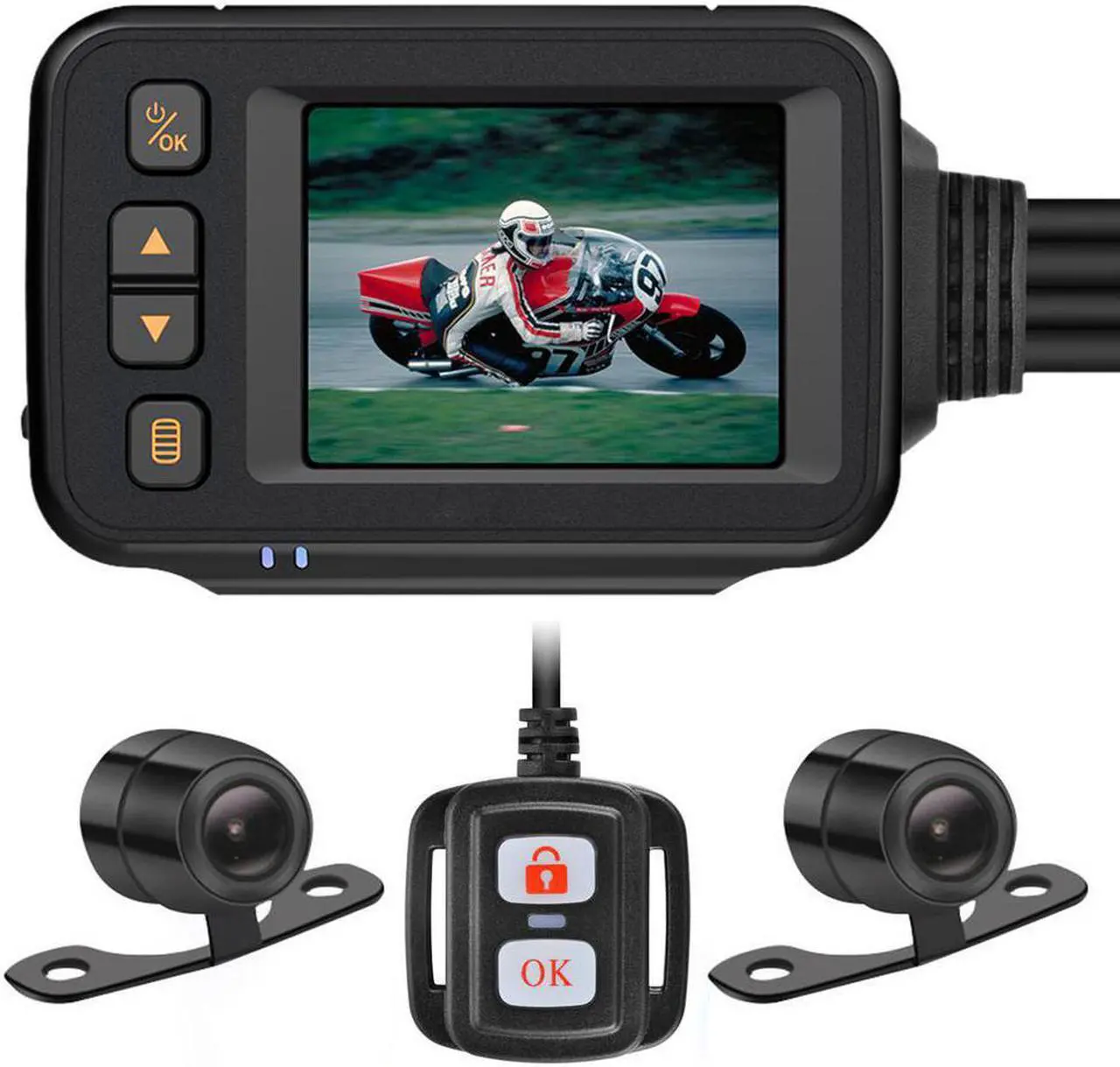 New Motorcycle Dash Cam 1080P Full HD Front Rear View Camera Waterproof ...