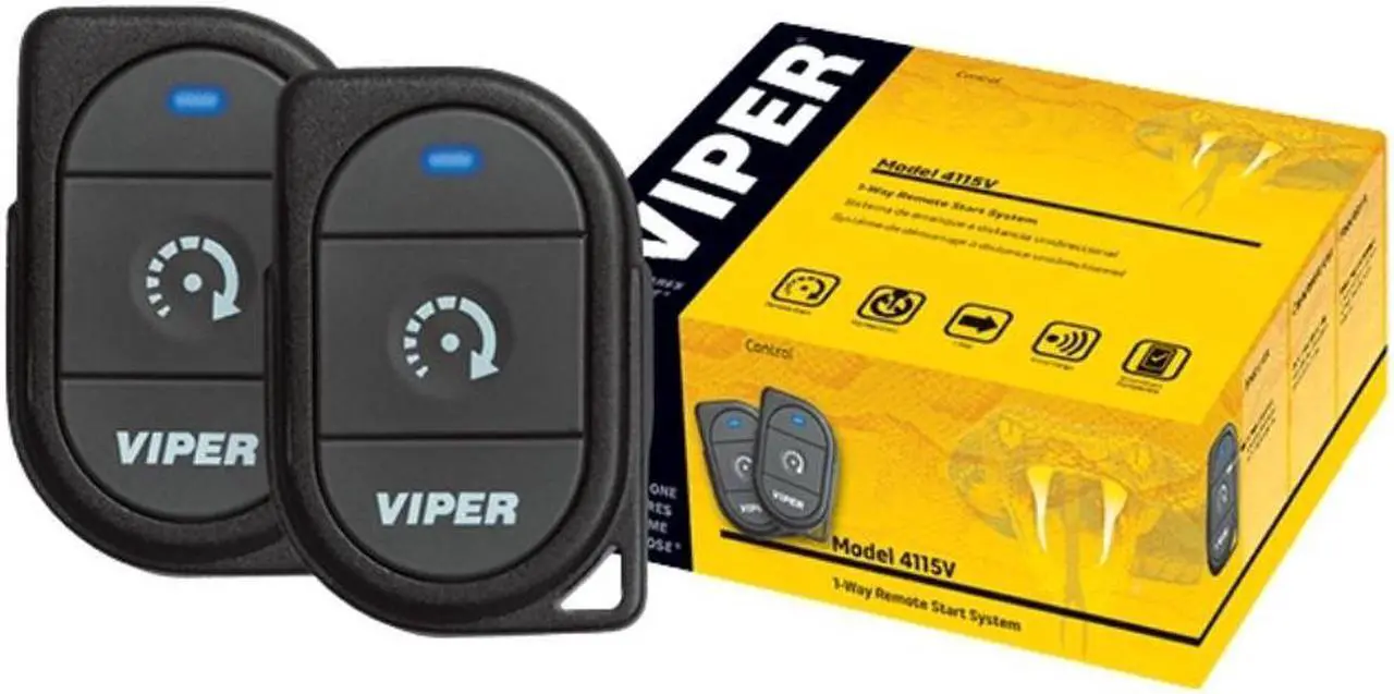 Viper 4115V 1-Way 1-Button Car Alarm Remote Start System with Keyless ...