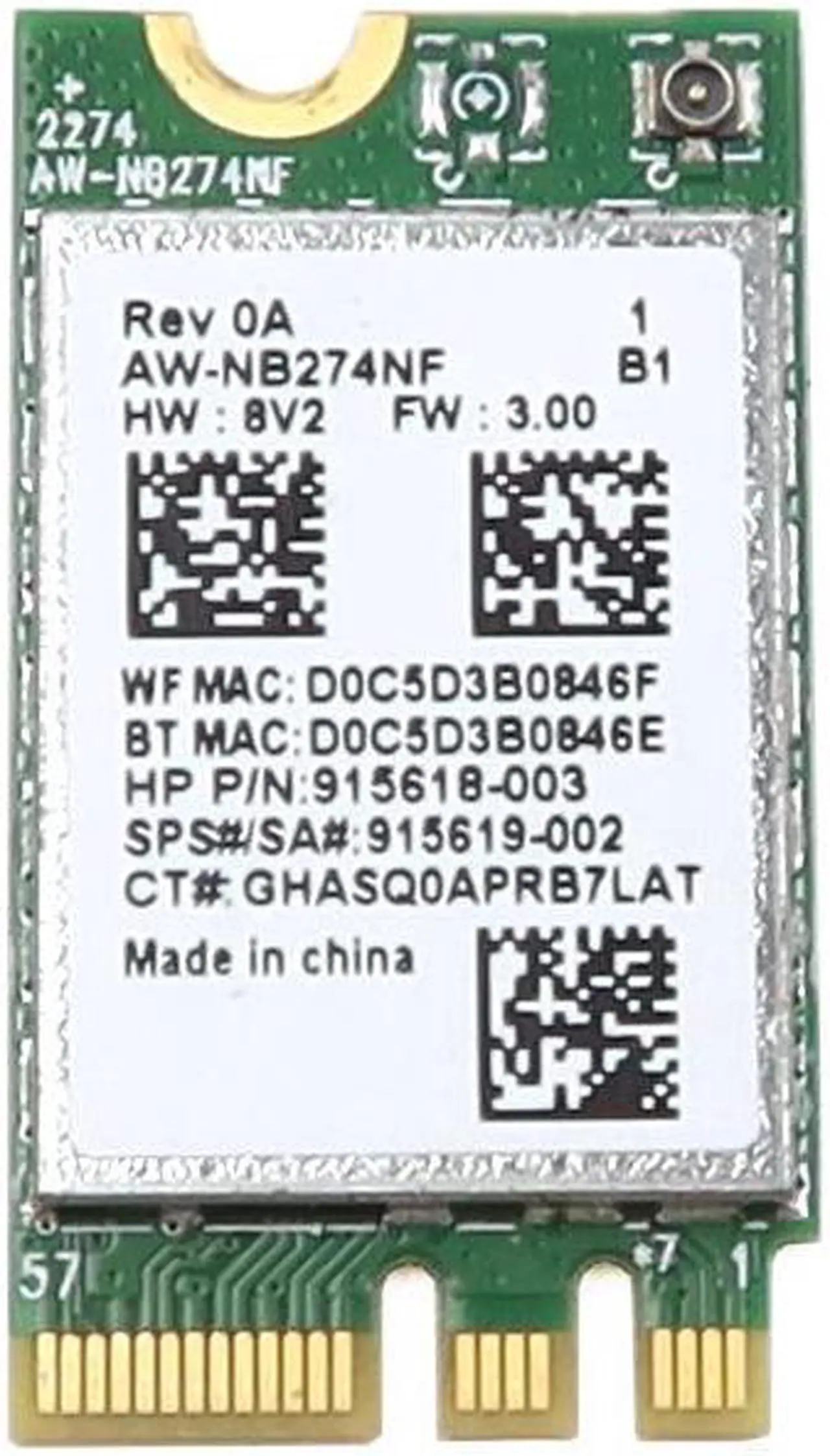 RTL8723DE Realtek Ngff M.2 1630 802.11B/G/N Wlan BT 4.2 Wifi Card ...