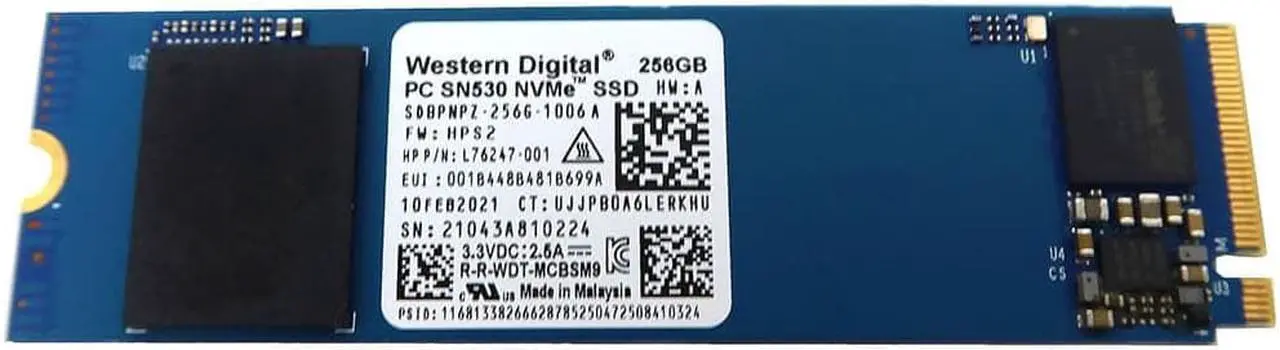 SDBPNPZ-256G Western Digital PC SN530 256GB M.2 2280 Nvme Pcie X4 SSD L76247-001 M.2 SSD / Solid ...