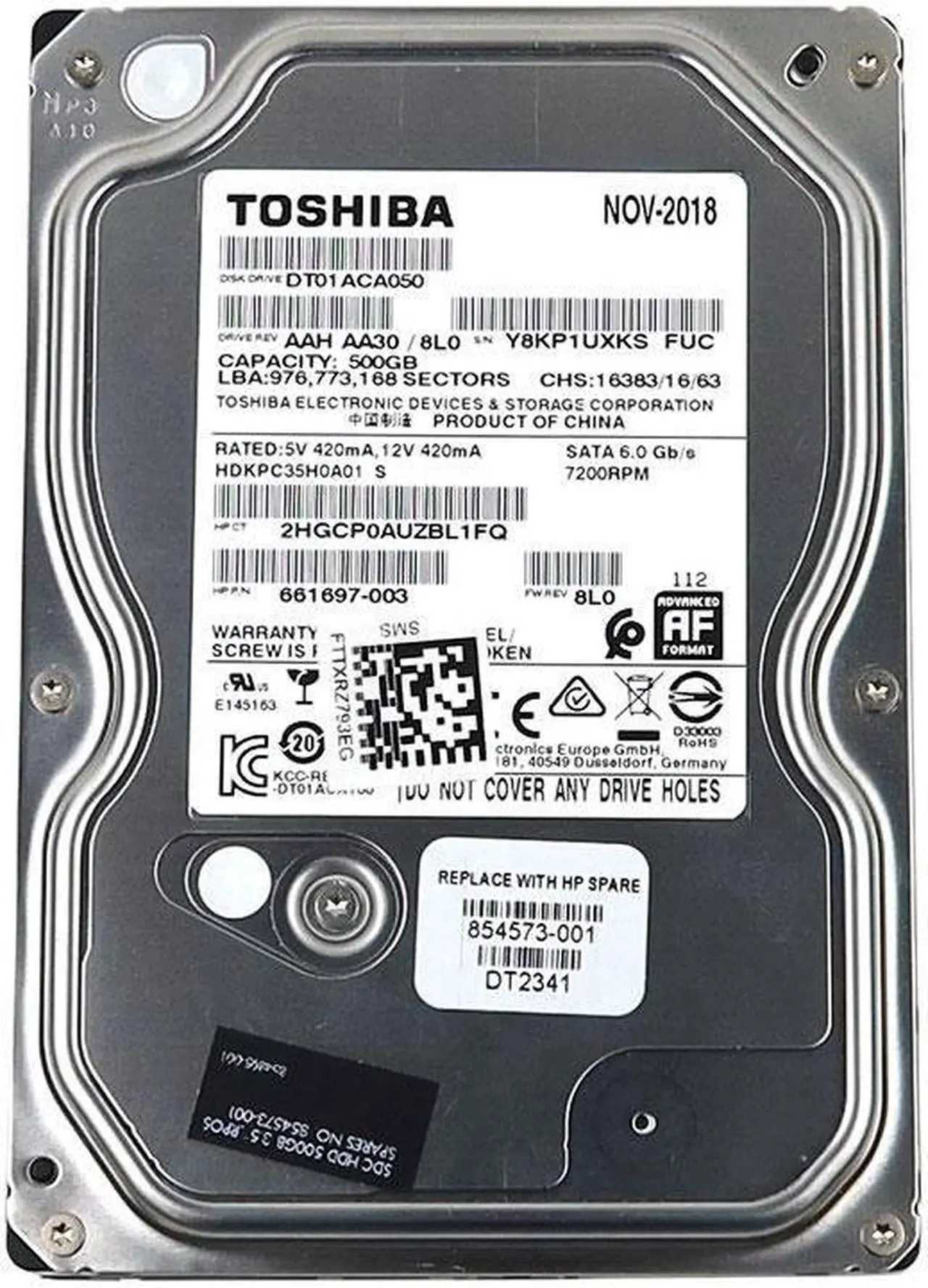 Used - Like New: DT01ACA050 Toshiba 500GB 3.5" 7200RPM Sata 6GB/S HDD ...