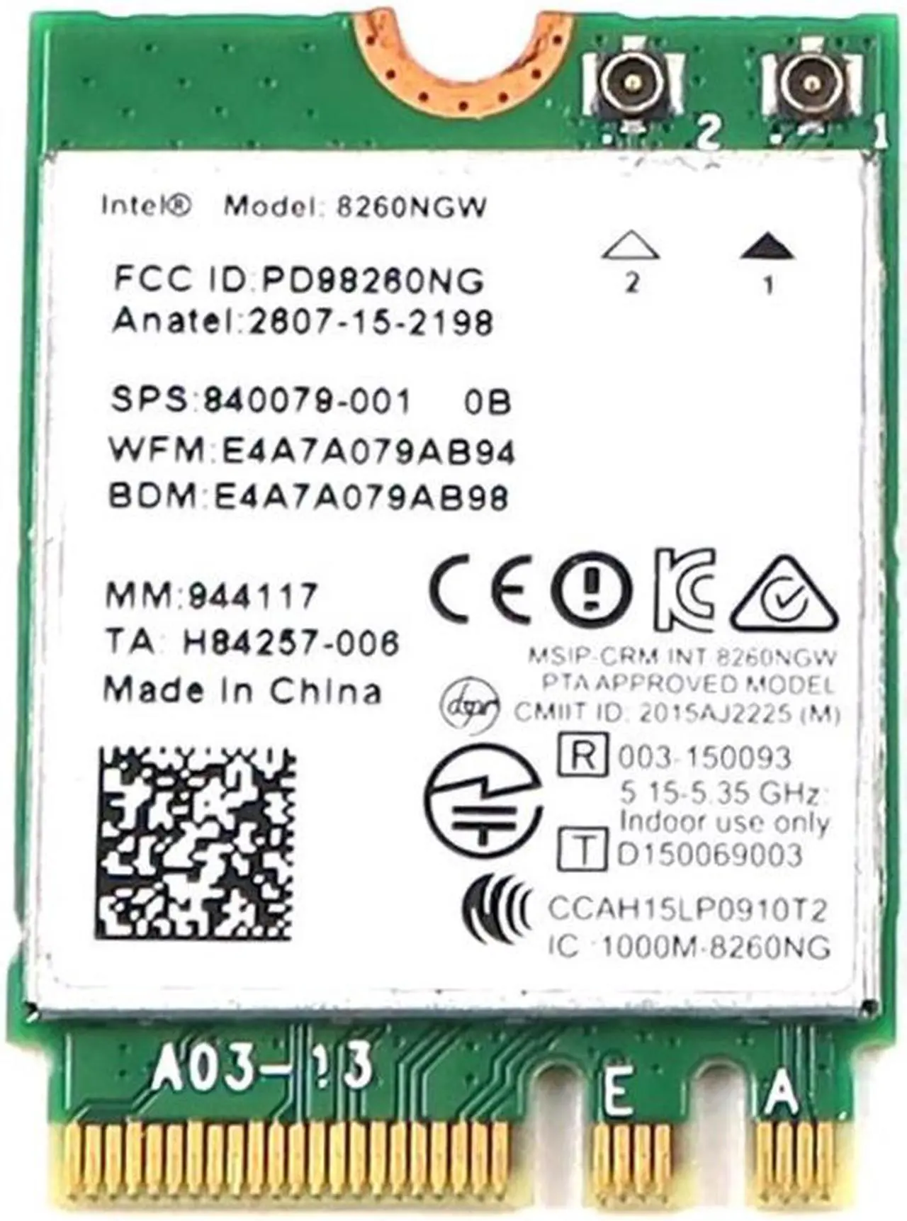 Used - Very Good: 8260NGW Intel M.2 2230 PCI-E USB Wifi 5 802.11AC ...