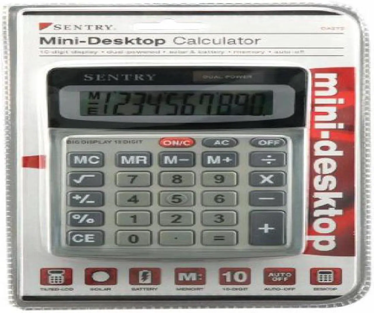 Sentry Jumbo Key Auto-Off 10-Digit Mini Desk Calculator CA272 - Newegg.com
