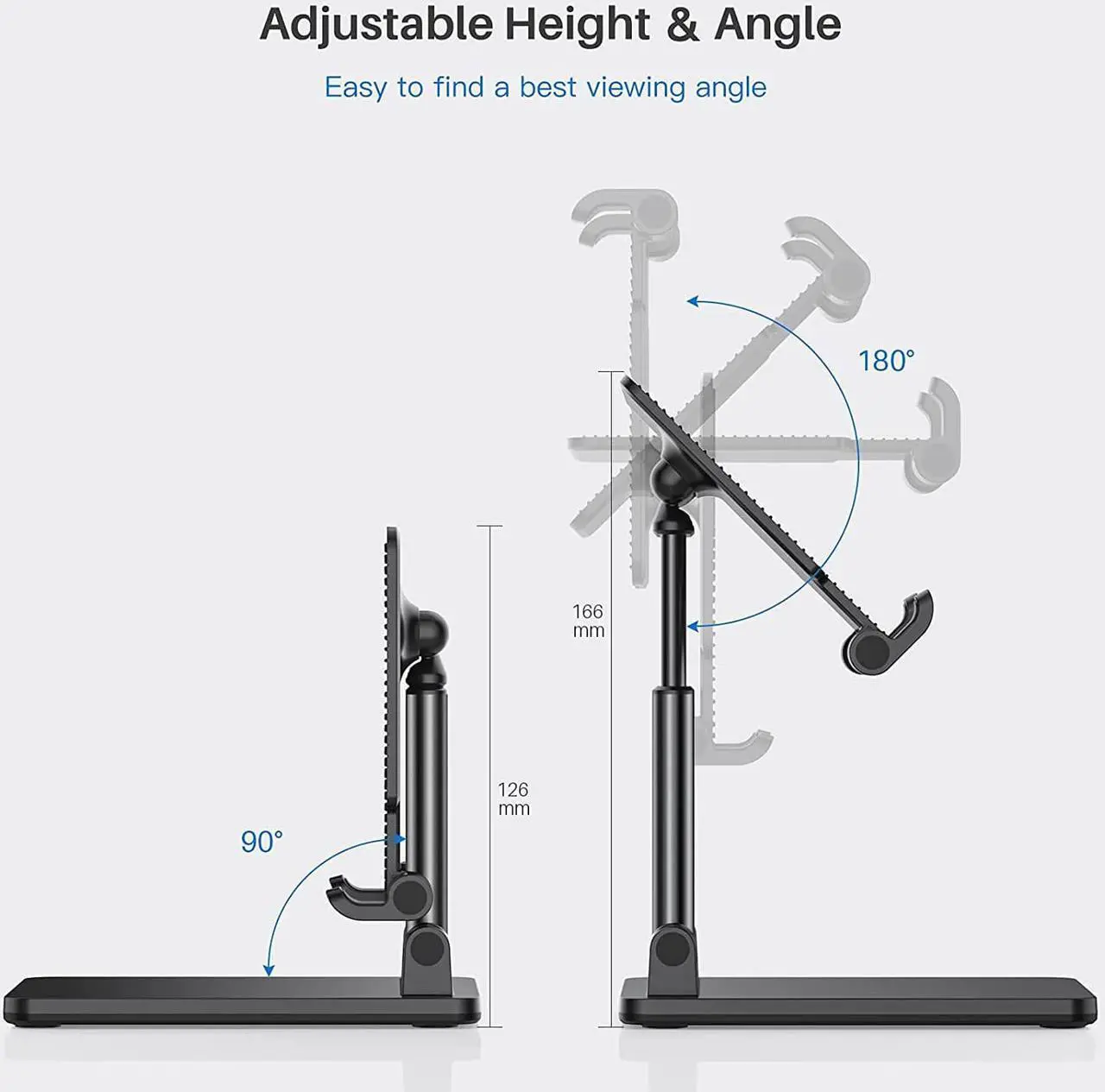 Cell Phone Stand, Angle Height Adjustable Cell Phone Stand for Desk ...