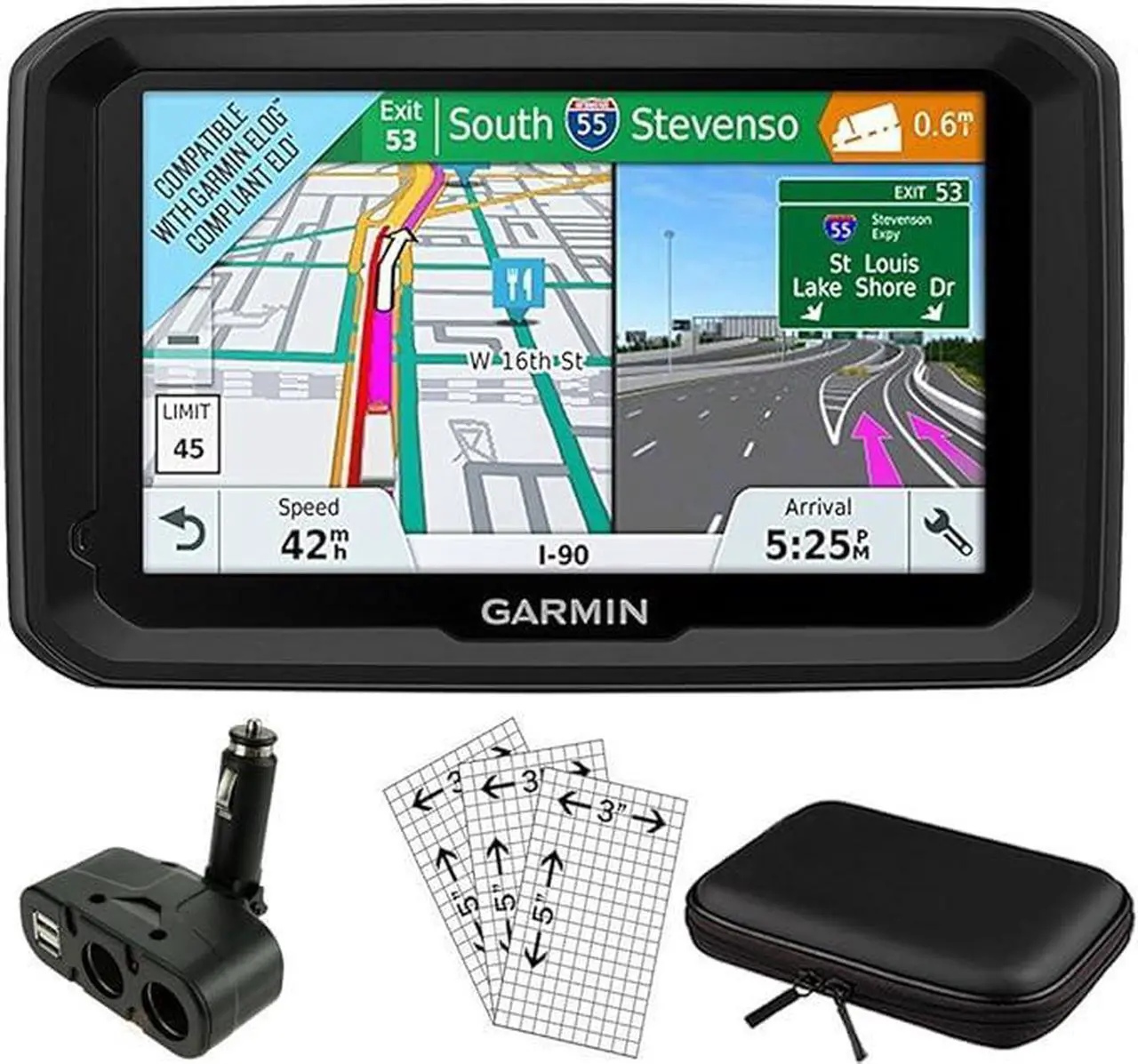 Refurbished: Garmin Dezl 580 LMT-S 5" GPS Navigator Dual USB DC ...