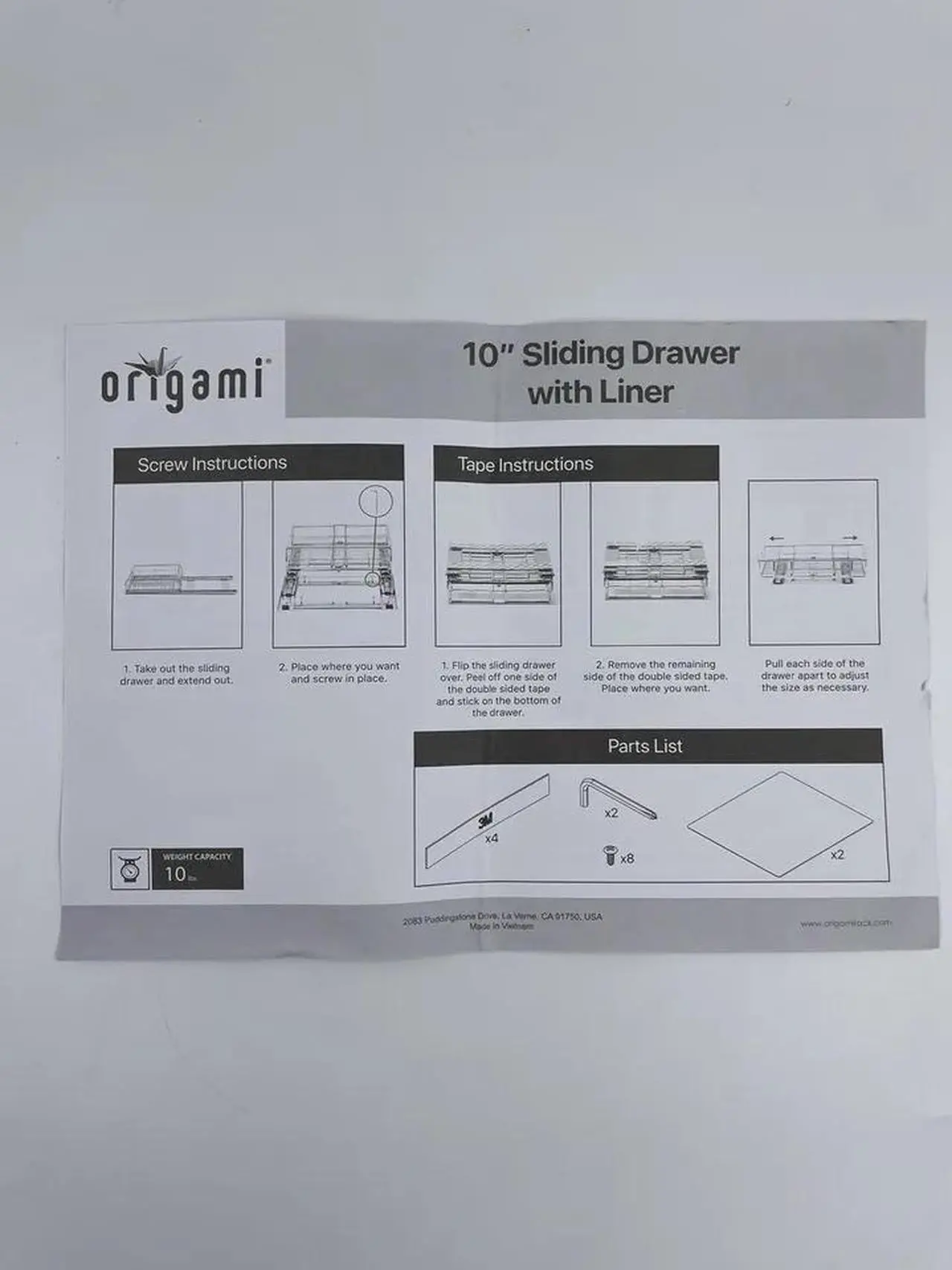 Refurbished: Origami 10 Sliding Drawer w/ Liner - 2 Pack - Newegg.com
