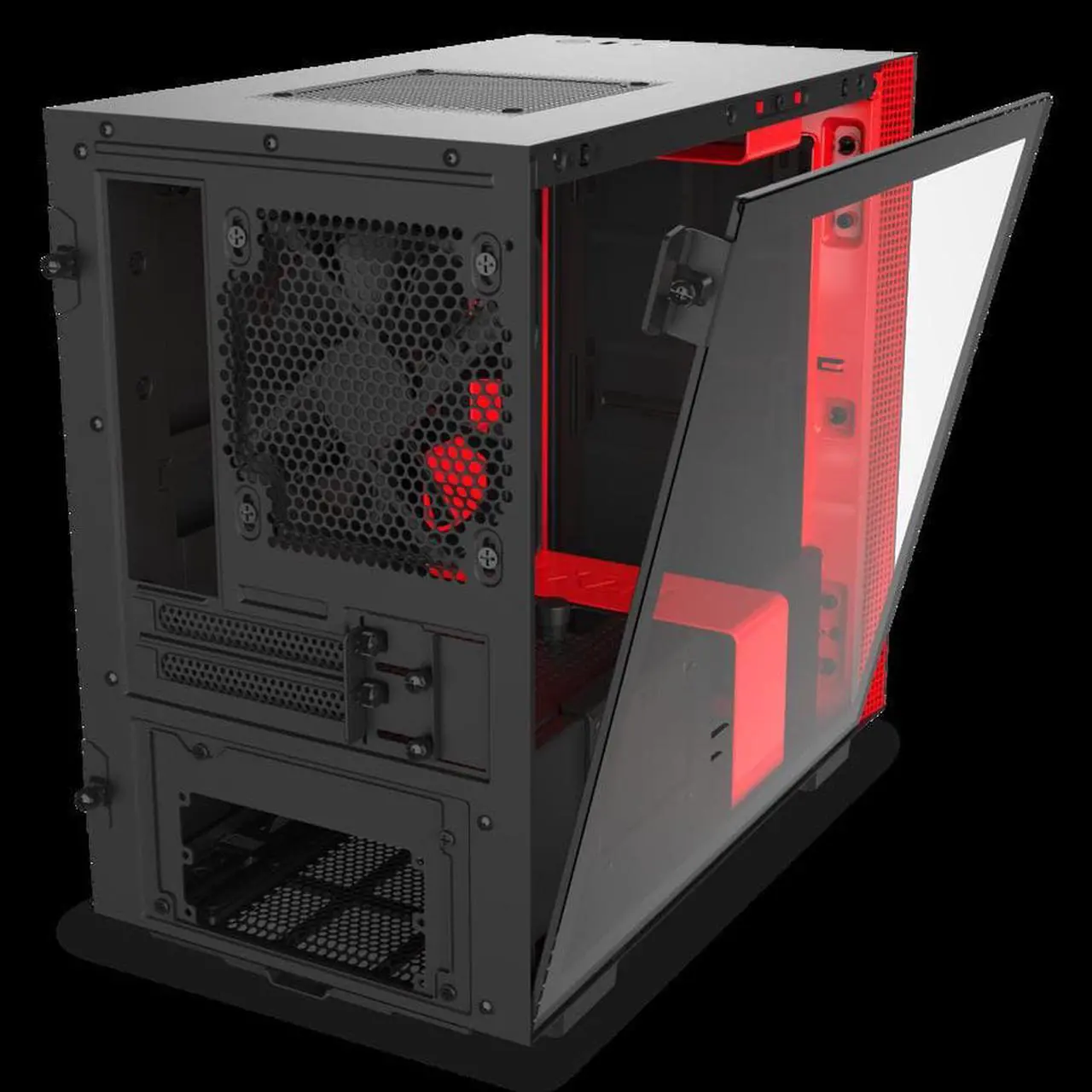 Refurbished: NZXT H210 CA-H210B-BR Black / Red Mini-ITX Mini Tower ...
