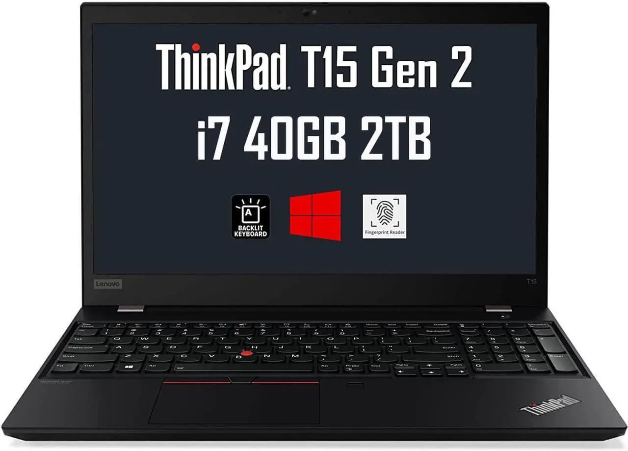 Lenovo Thinkpad T15 15.6" FHD (Intel 4-Core i7-1165G7, 40GB RAM, 2TB ...