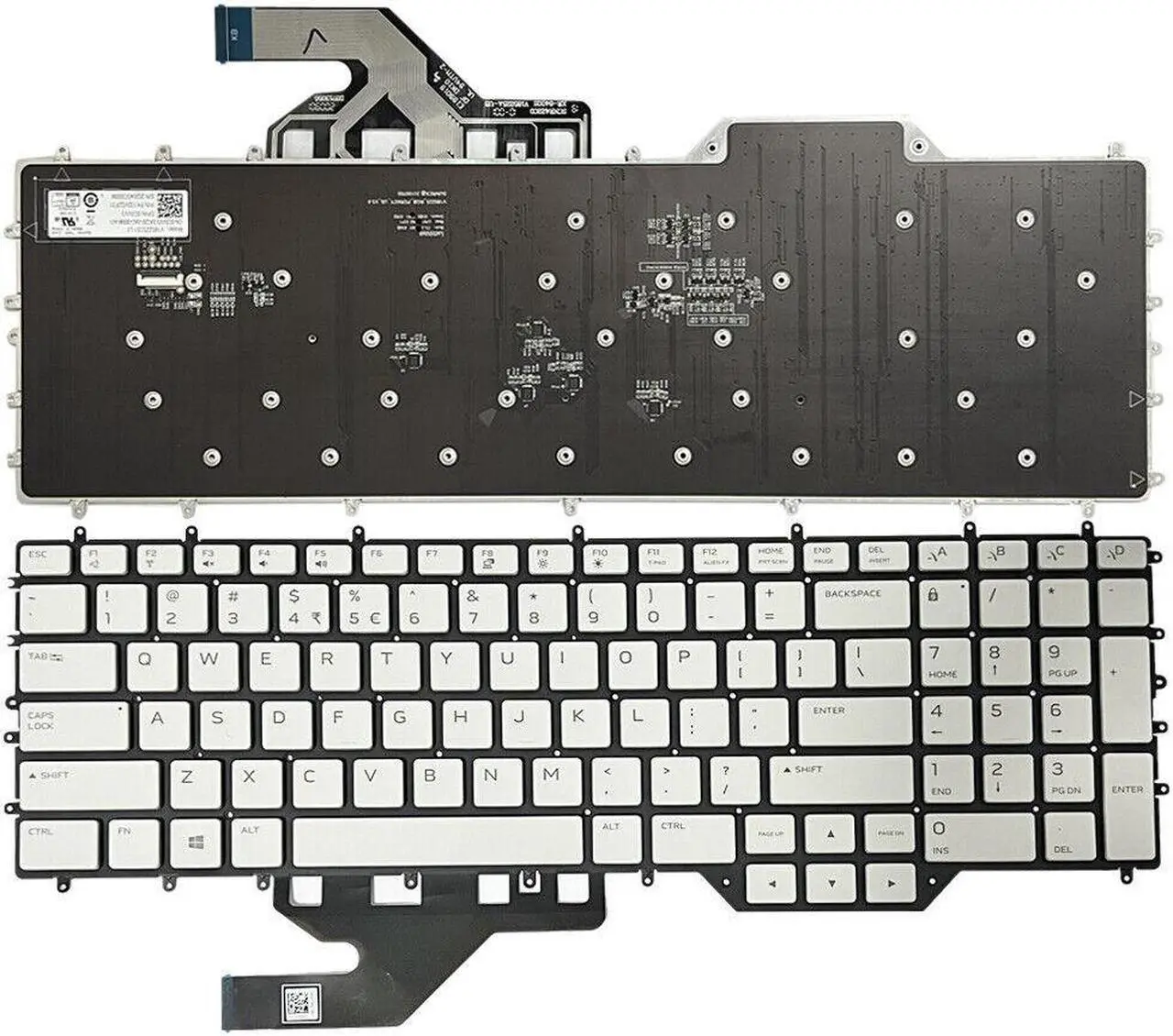 RGB Backlit white keyboard US for Dell ALIENWARE M17 R2 M17 R3 0C5VV3 ...