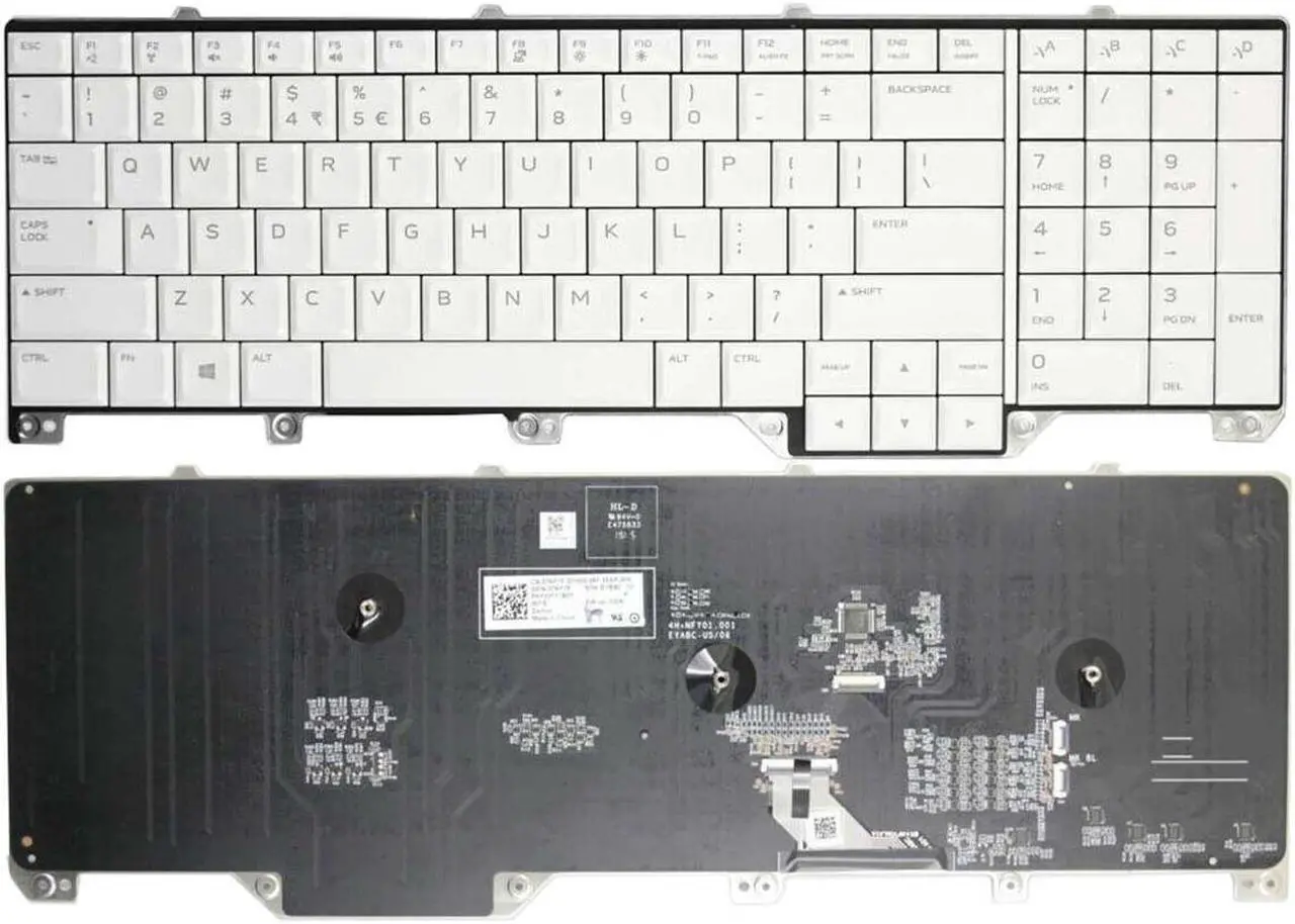 Laptop Keyboard for Dell Alienware 17 R5 P38E Area-51m A51m Gray color ...