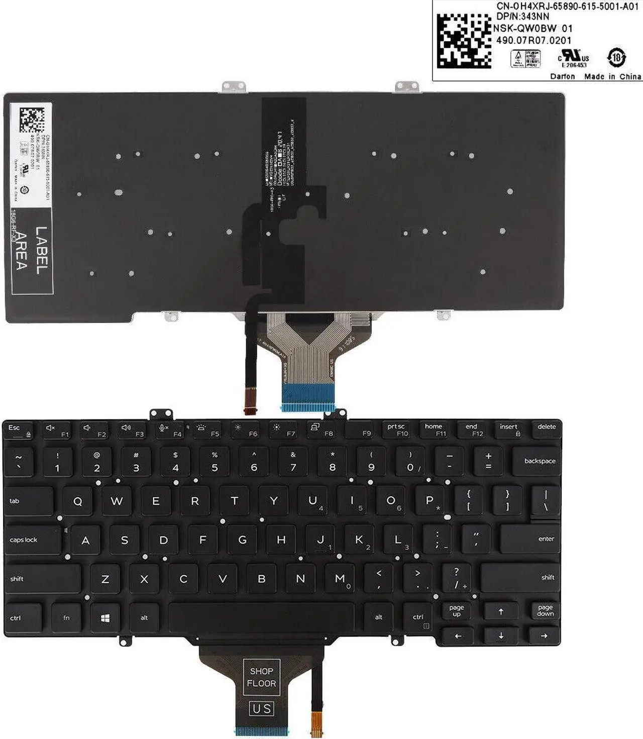 US Keyboard for DELL LatituDE 5400 5401 5410 Backlit without point ...