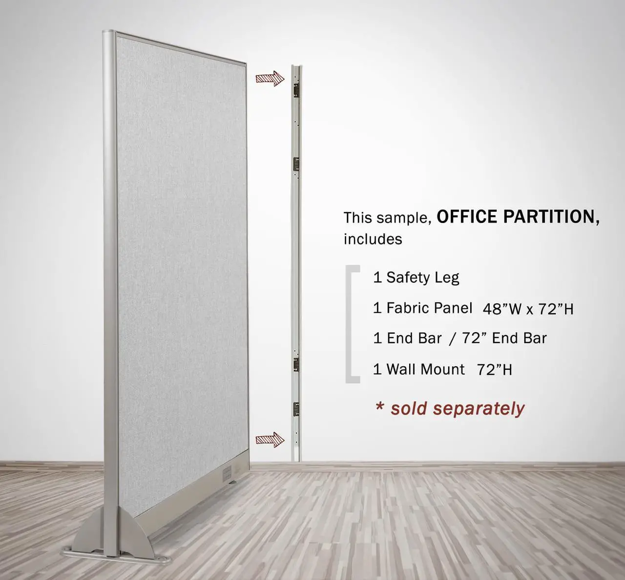 GOF Office Partition Safety Leg for Freestanding Privacy Wall Panels ...