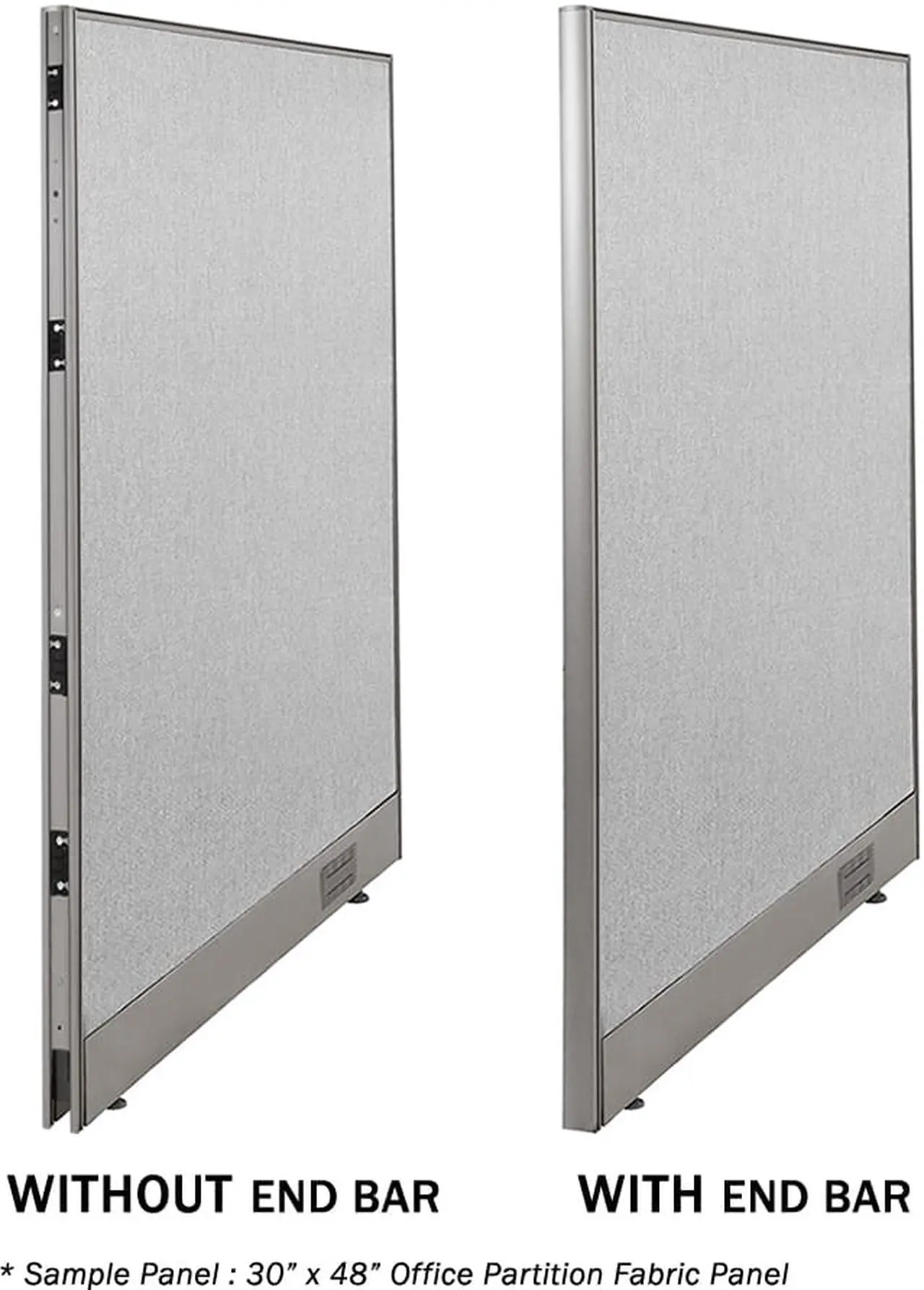 GOF Office Partition End Bar/Cover for Freestanding Privacy Wall Panels ...