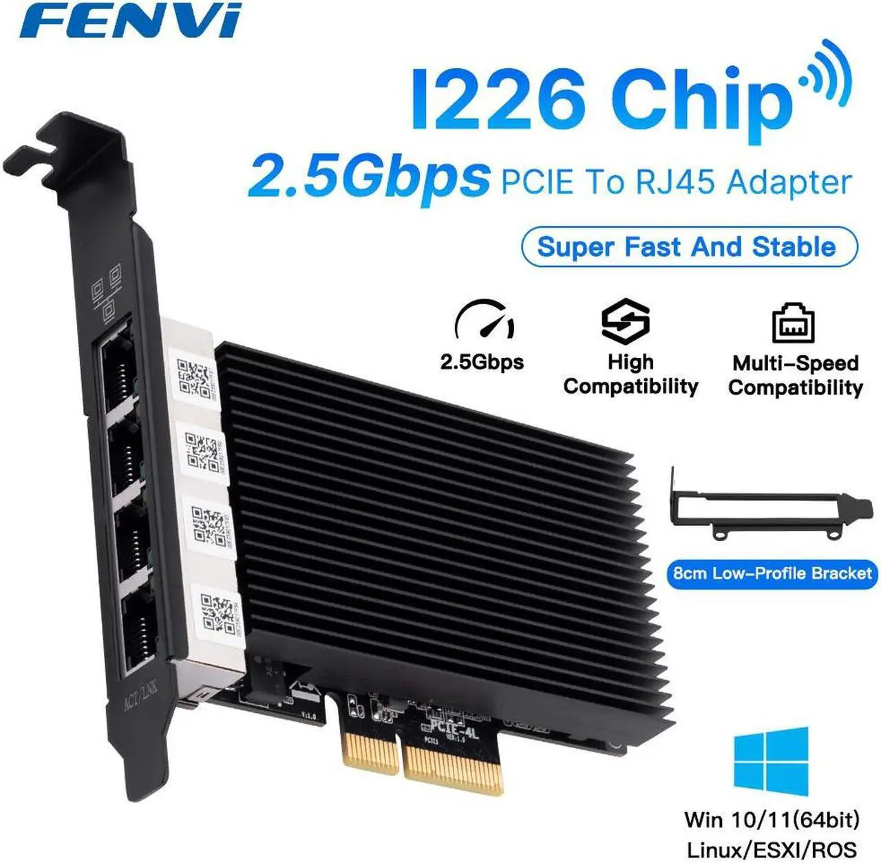 fenvi 4 Port Gigabit NIC for Intel I226 Controller, 2.5GBase-T Network ...